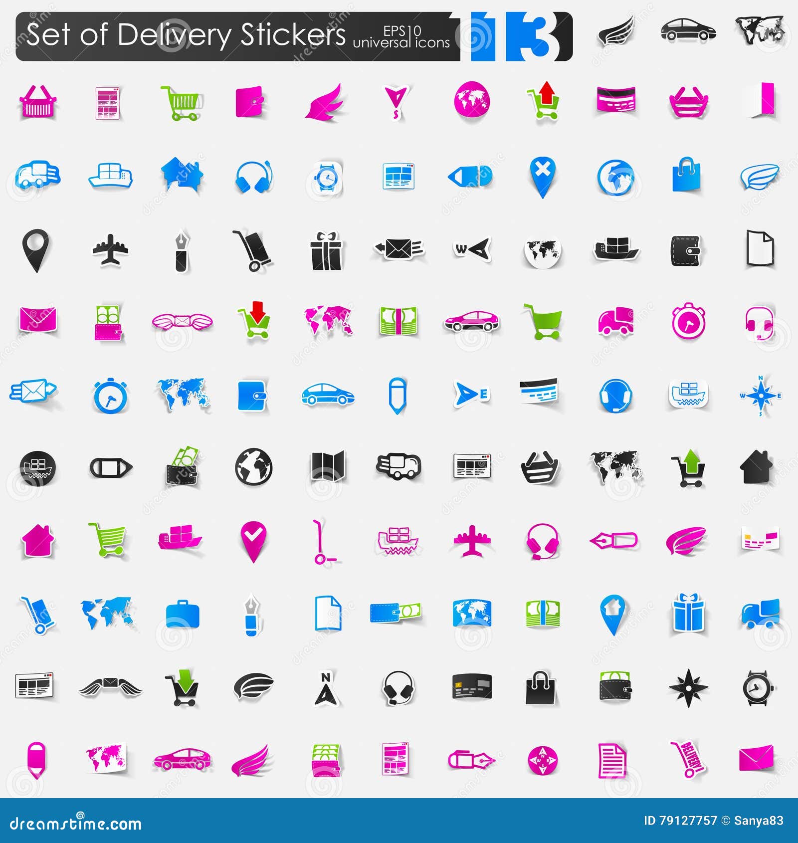 Set of delivery stickers stock vector. Illustration of freight - 79127757