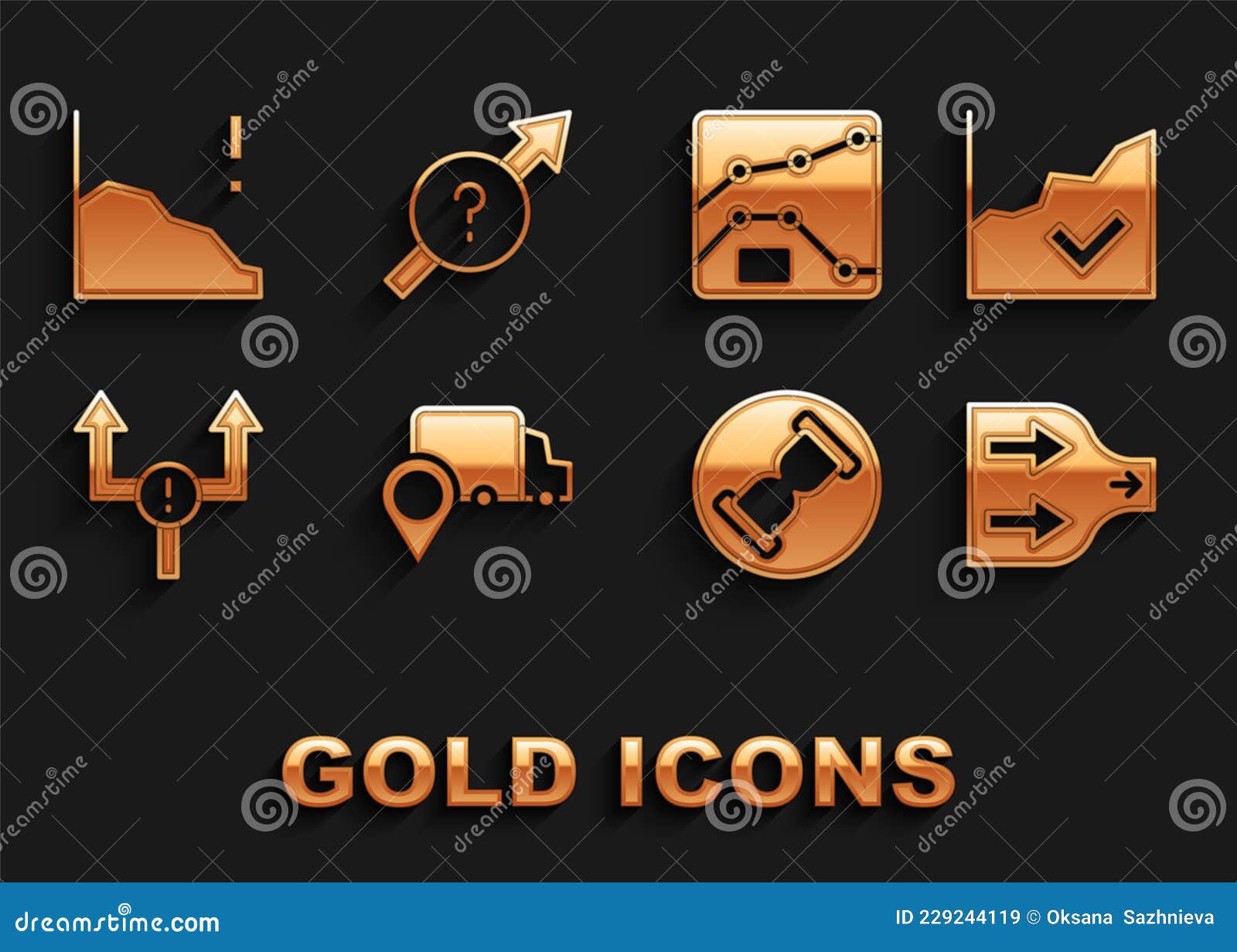 Set Delivery Tracking, Financial Growth Increase, Arrow, Old Hourglass ...