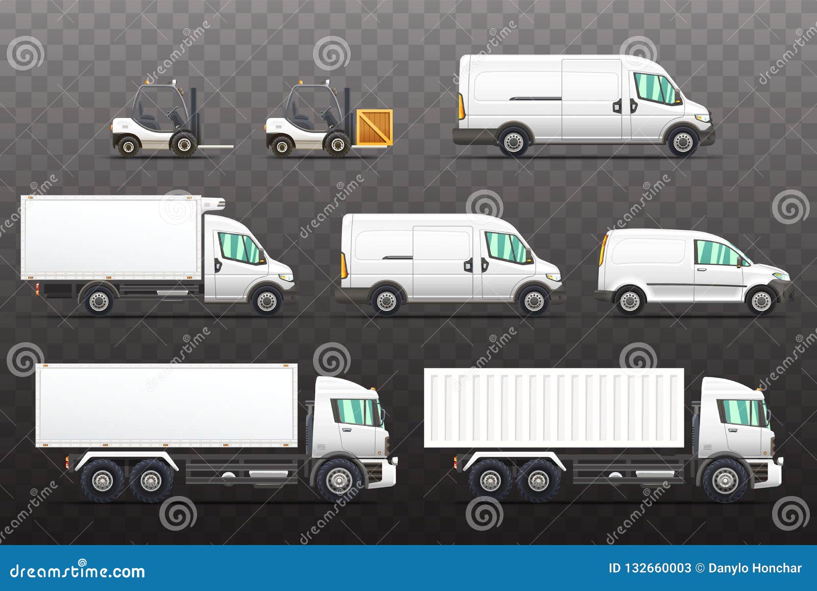 Set of Delivery and Transportation Vehicles Illustrations. Stock Vector ... Set of Delivery and Transportation Vehicles Illustrations. Stock Vector ...