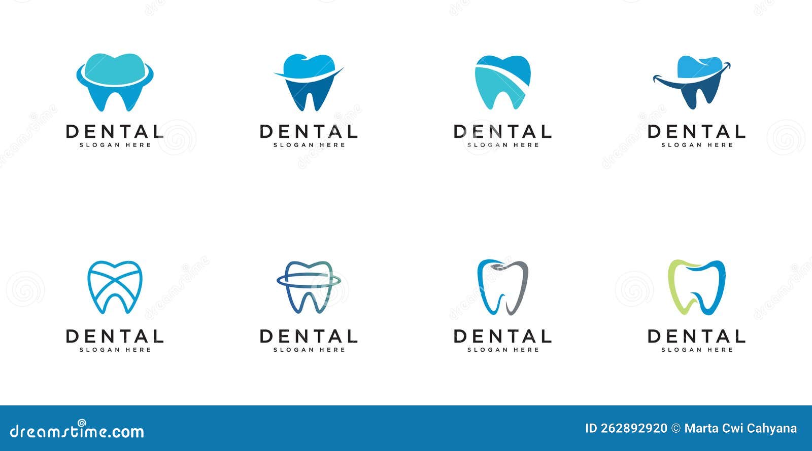 Set of Dental Logo Design Vector Stock Vector - Illustration of ...