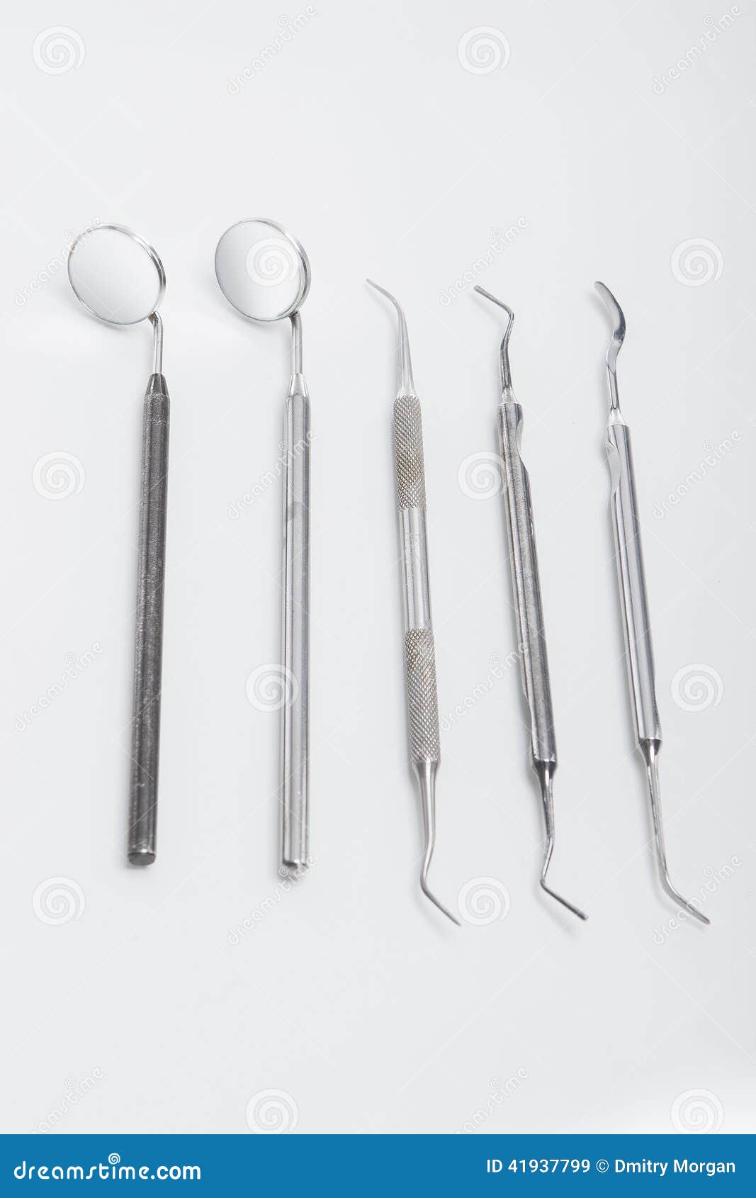 Set of Dental Tools for Teeth Treatment Isolated on White Backg Stock ...