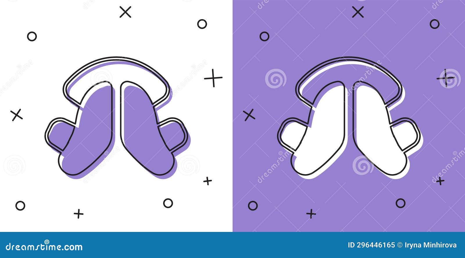 Set Dental Tooth Plate Icon Isolated on White and Purple Background ...