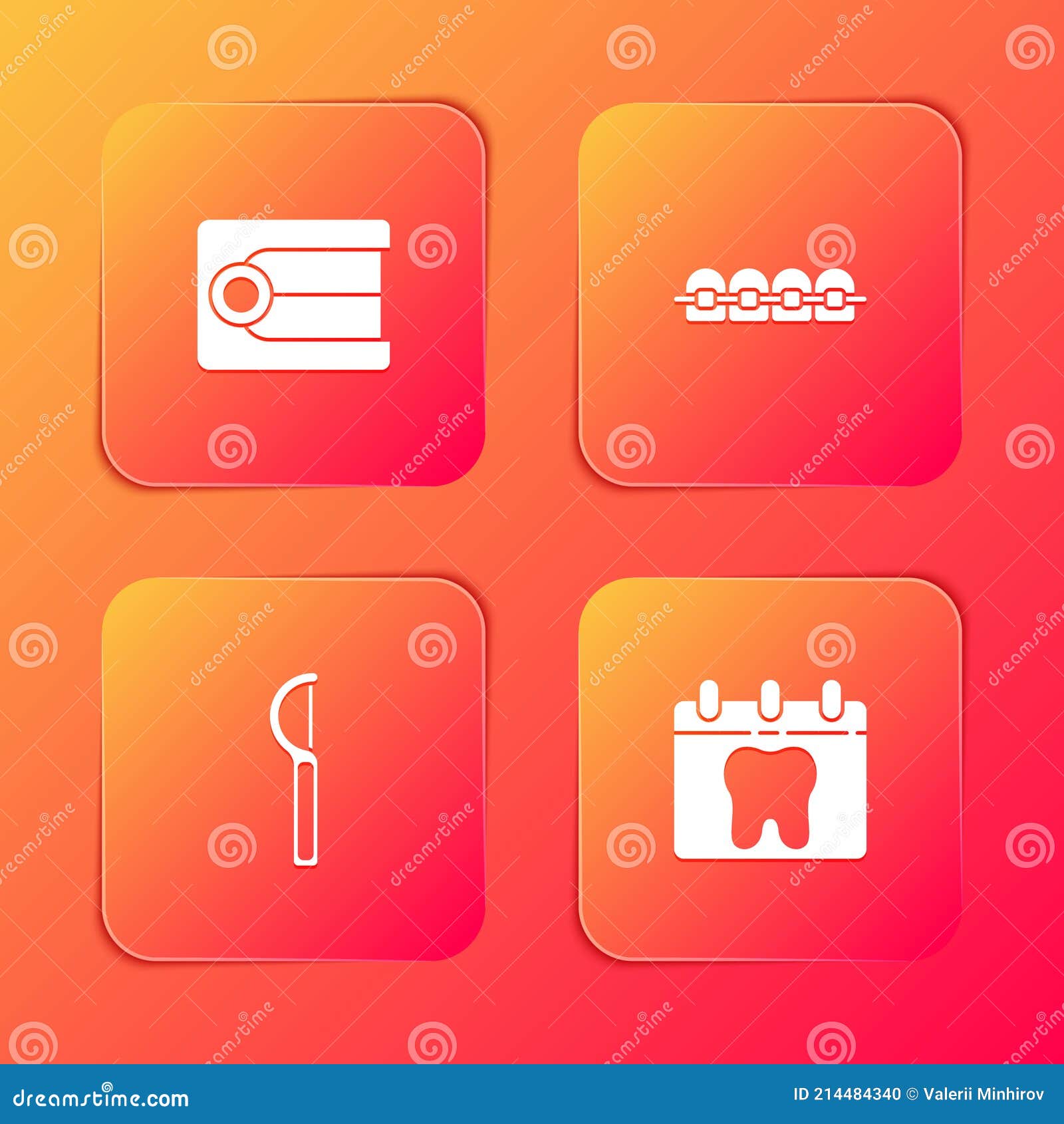 Calendar With Tooth Outline Icon Vector Illustration | CartoonDealer ...