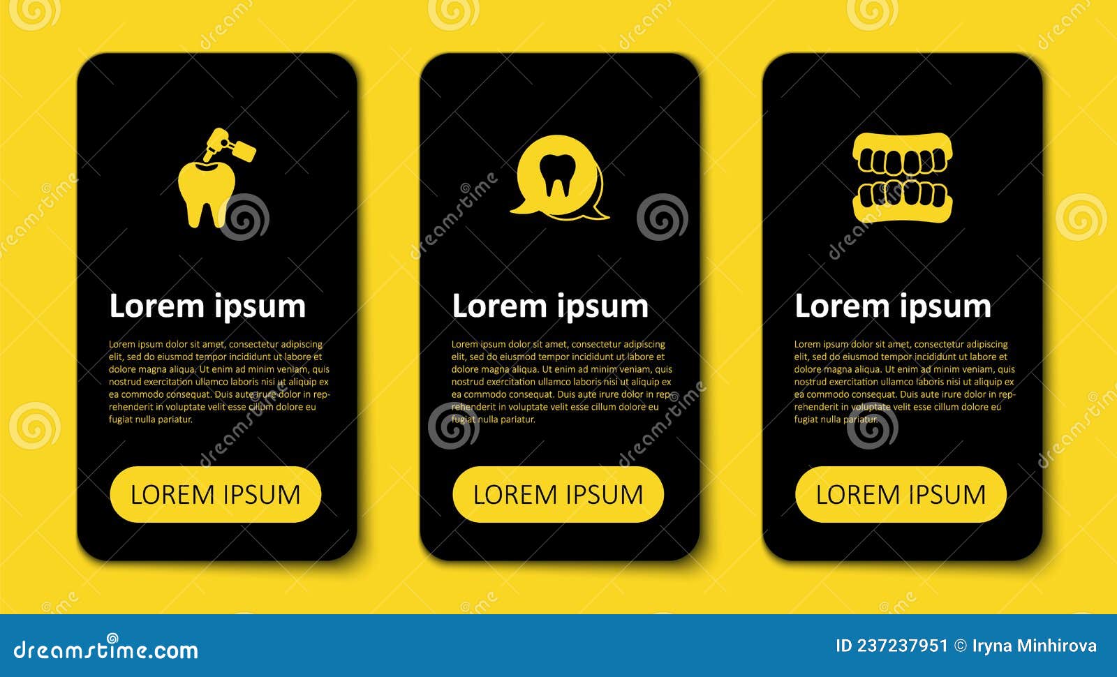 Set Dentures Model, Tooth and with Caries and Drill. Business ...