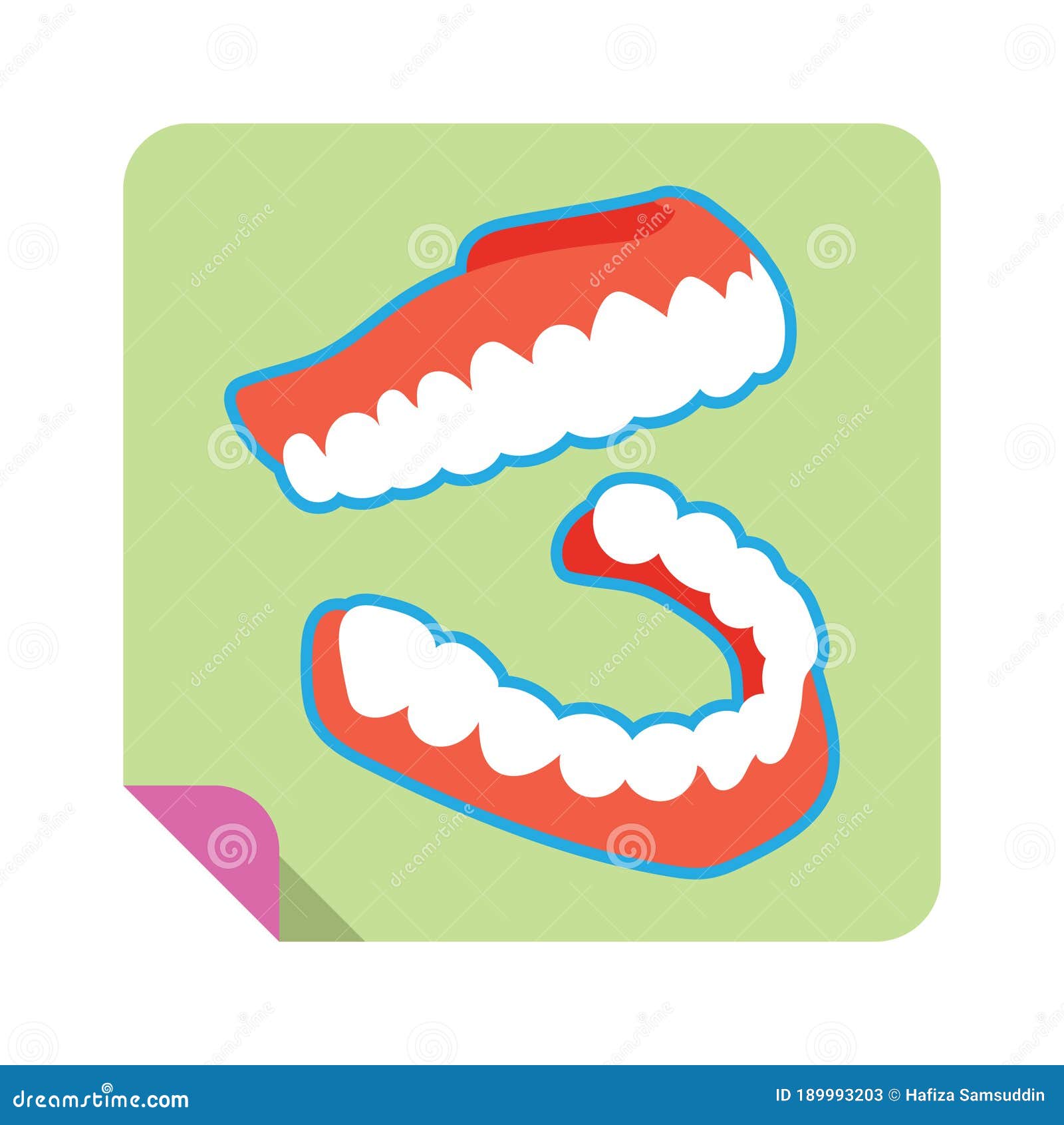 A Set of Dentures. Vector Illustration Decorative Design Stock Vector ...
