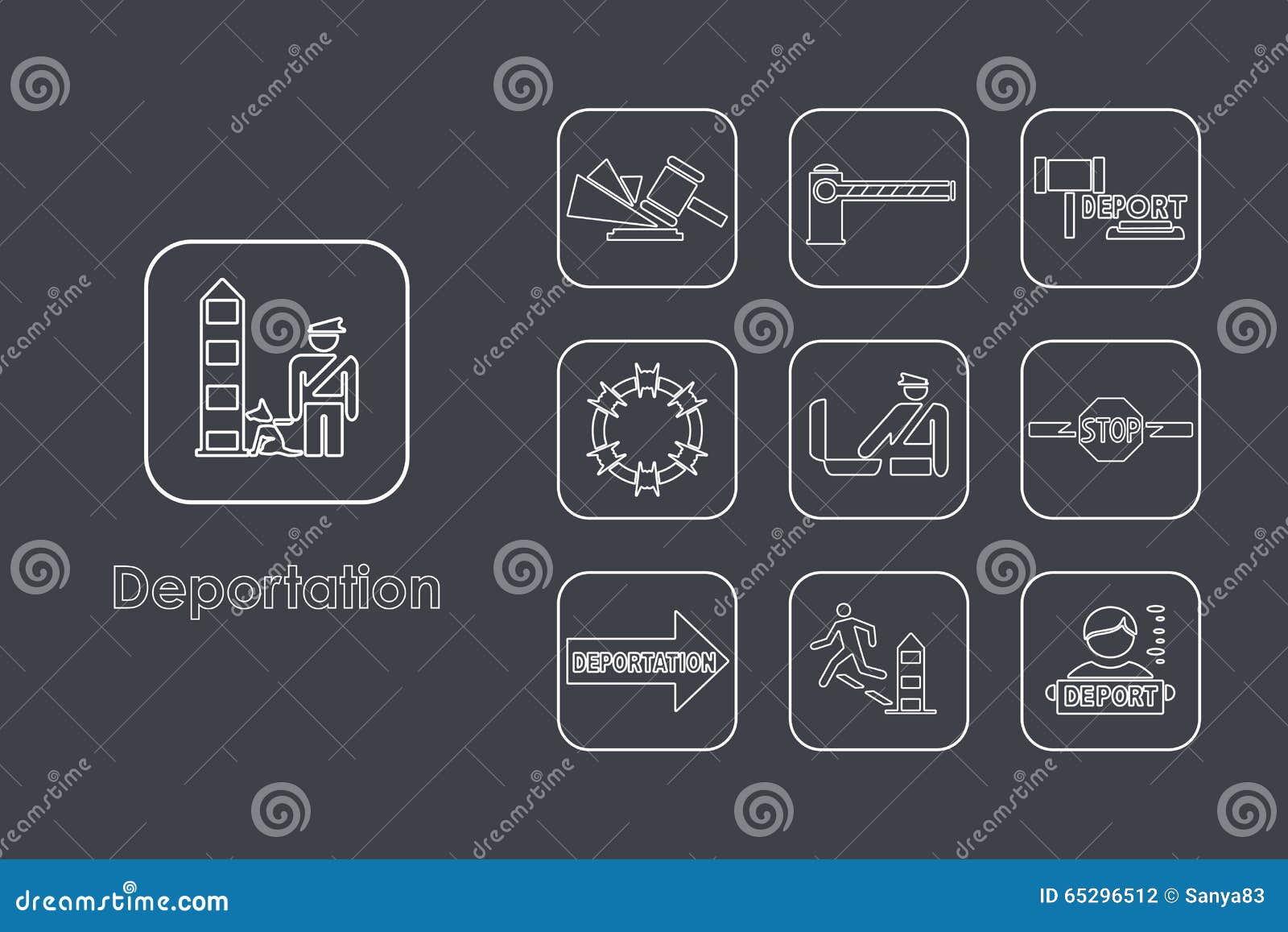 Set of Deportation Simple Icons Stock Vector - Illustration of creative ...
