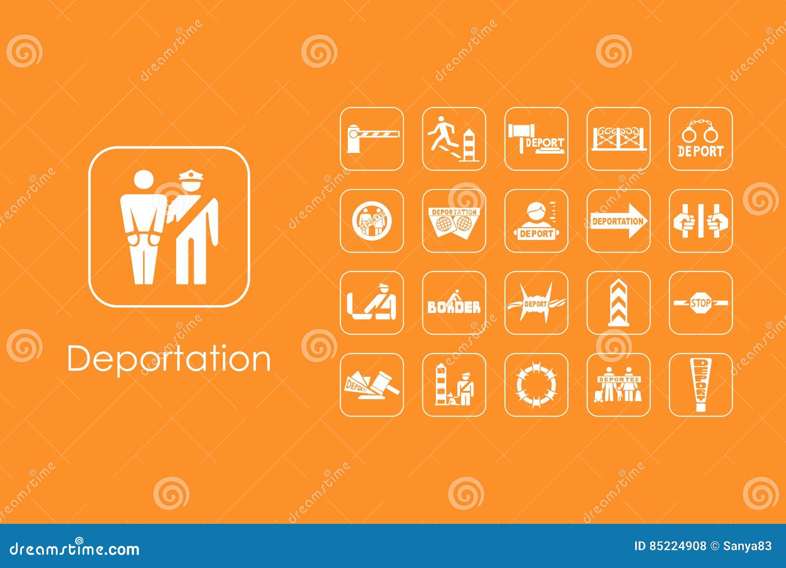 Set of Deportation Simple Icons Stock Vector - Illustration of design ...