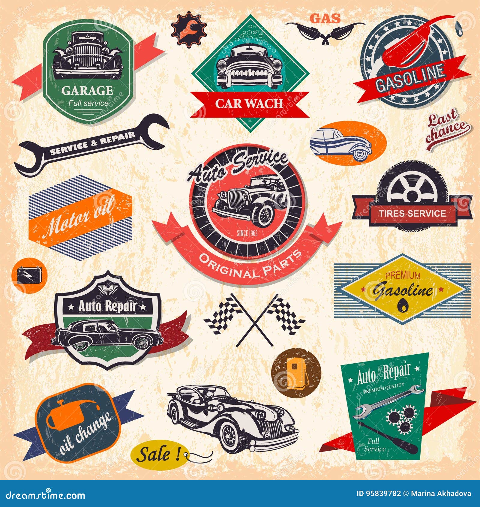 Set des Retro- Autos stock abbildung. Illustration von maschine - 95839782