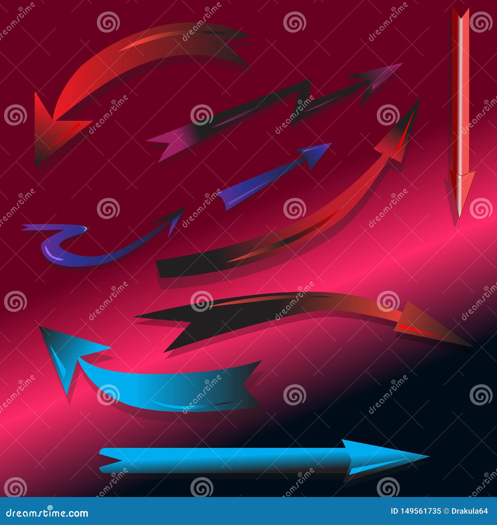 Set-design-arrow-pointers-to-your-work Stock Vector - Illustration of ...