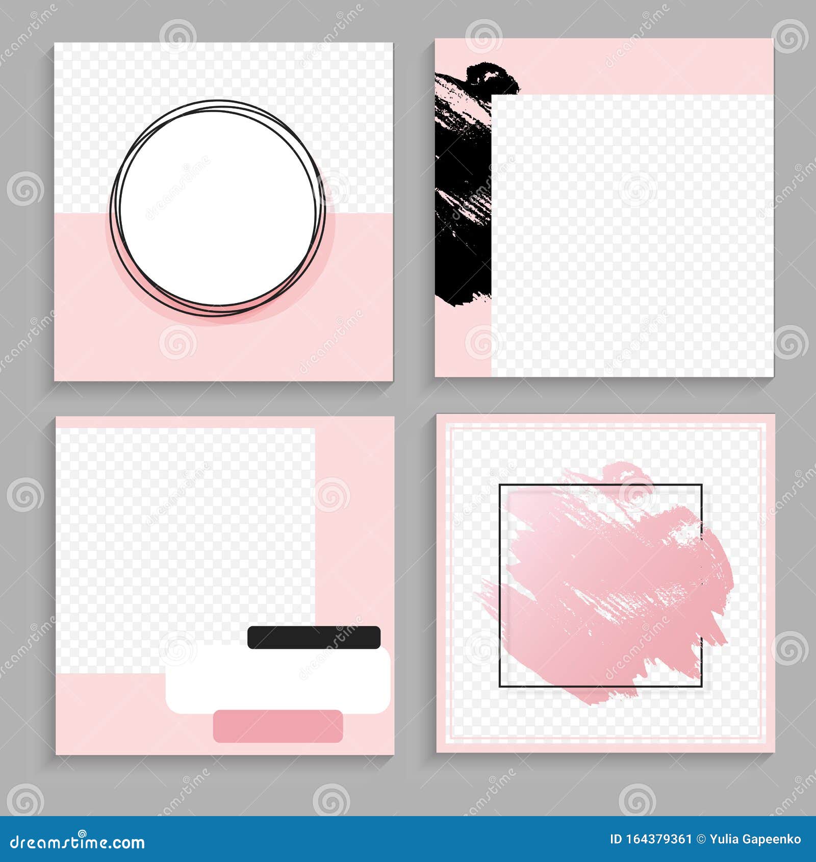 Set of Design Background Template for Social Media Post Frame Vector ...