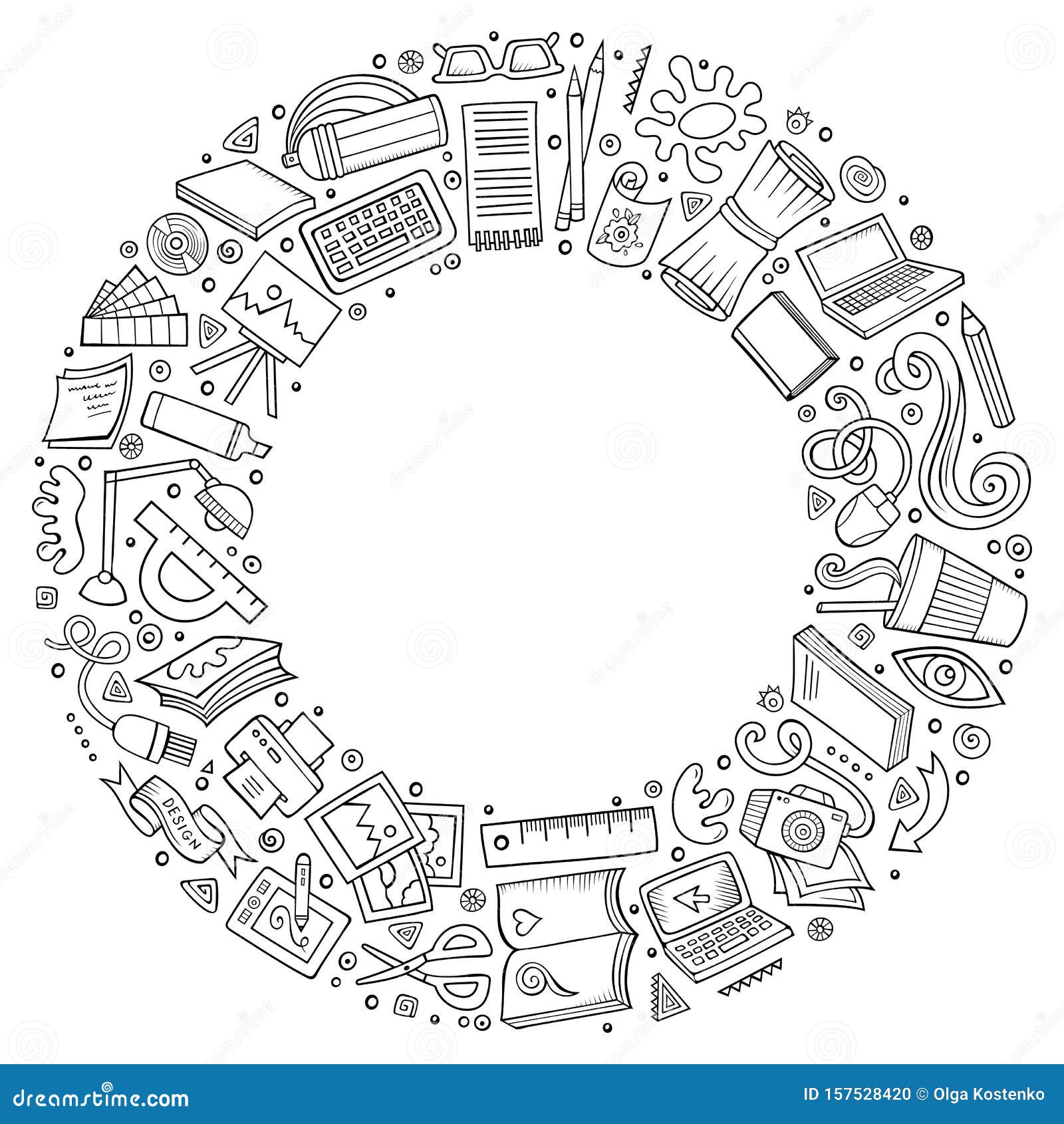 Set of Design Cartoon Doodle Objects, Symbols and Items Stock ...