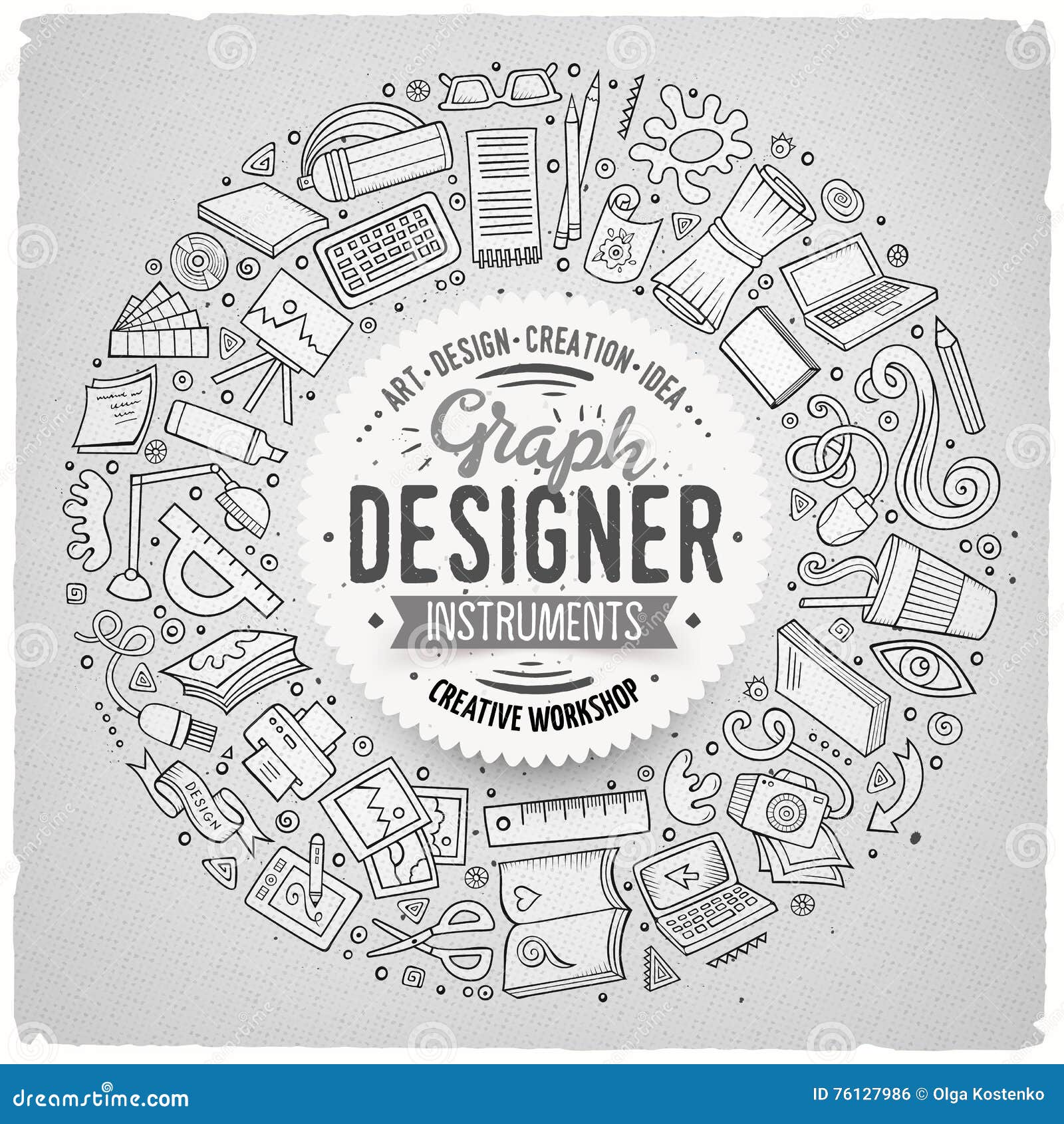 Set of Design Cartoon Doodle Objects, Symbols and Items Stock Vector ...