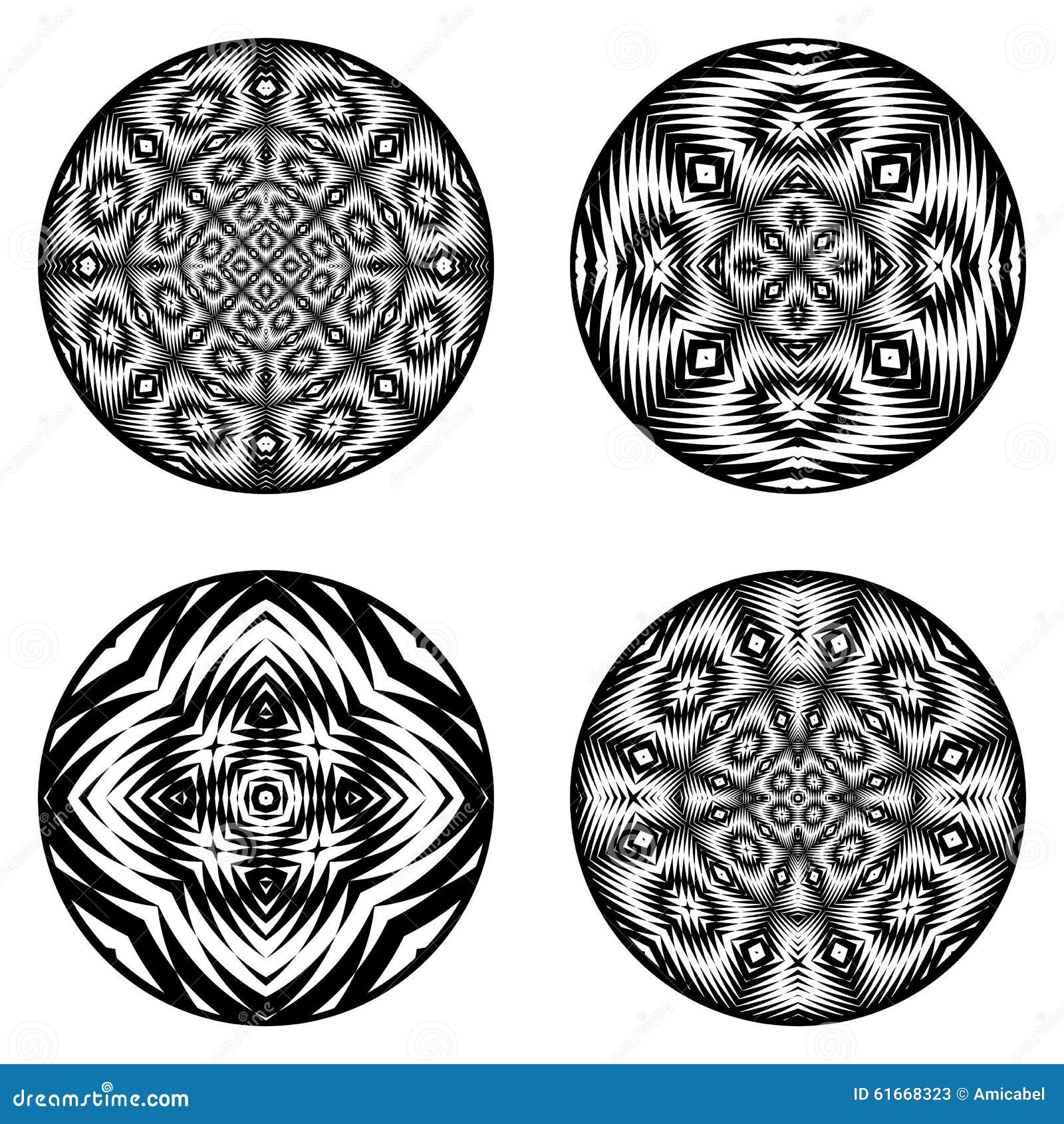 A Set of Design Circle Elements Stock Vector - Illustration of decor ...