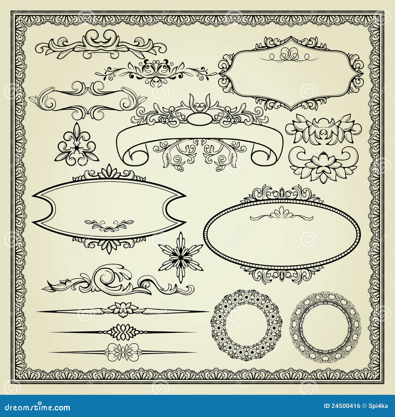 Set of design elements stock vector. Illustration of abstract - 24500416