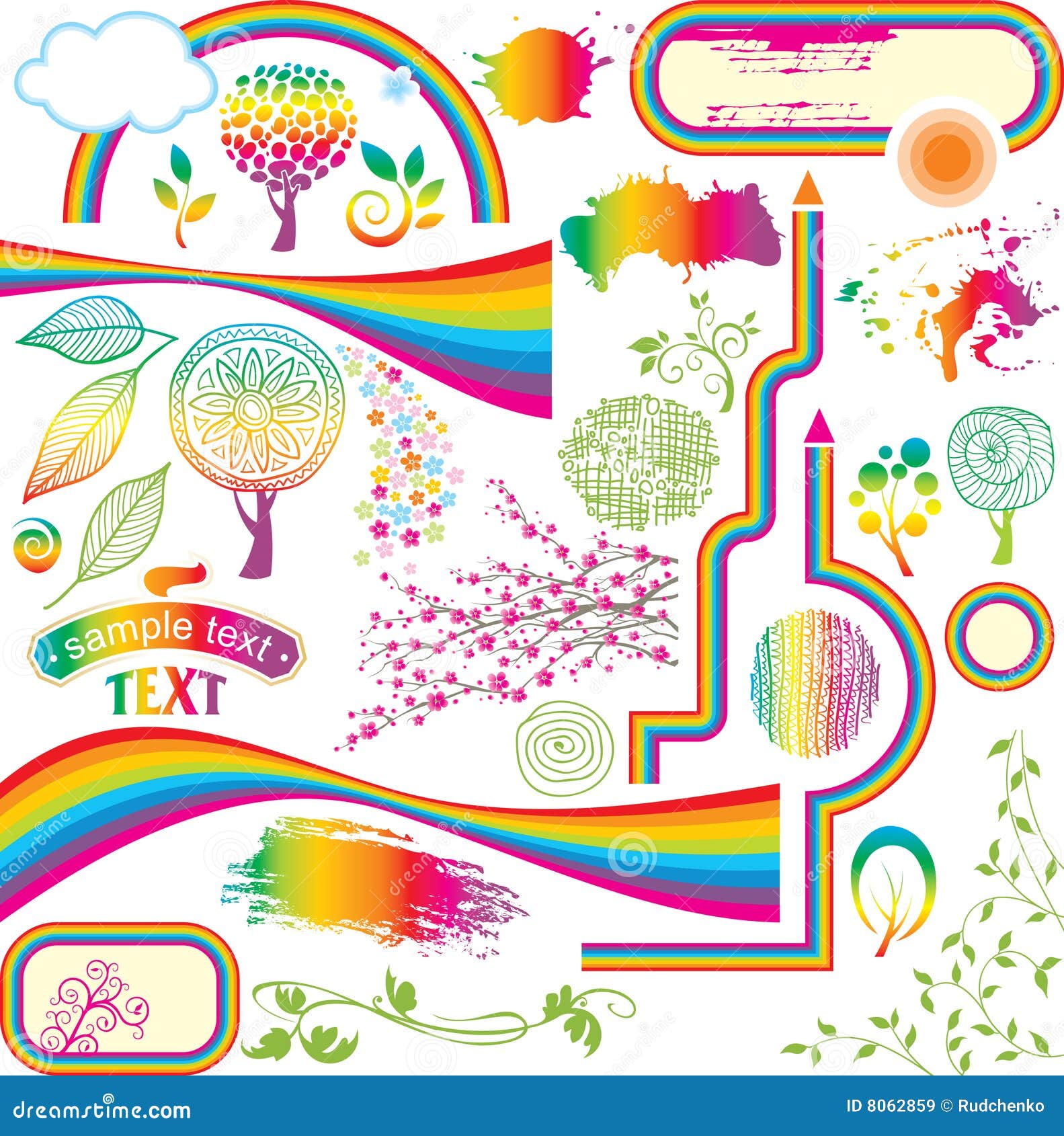 Set of design elements stock vector. Illustration of sign - 8062859