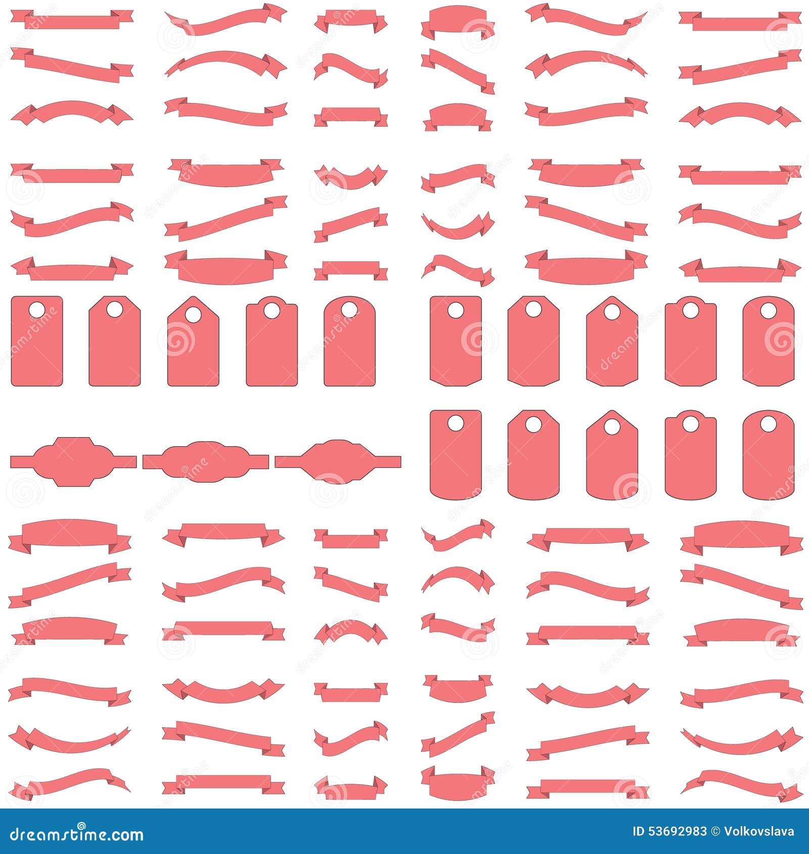 Set of Design Elements Banners Ribbons and Tag. Stock Vector ...