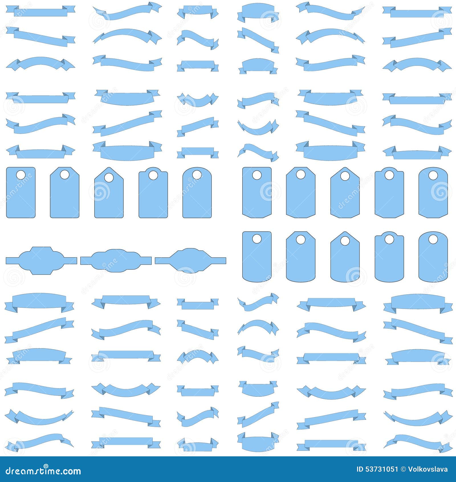 Set of Design Elements Banners Ribbons and Tag. Stock Vector ...