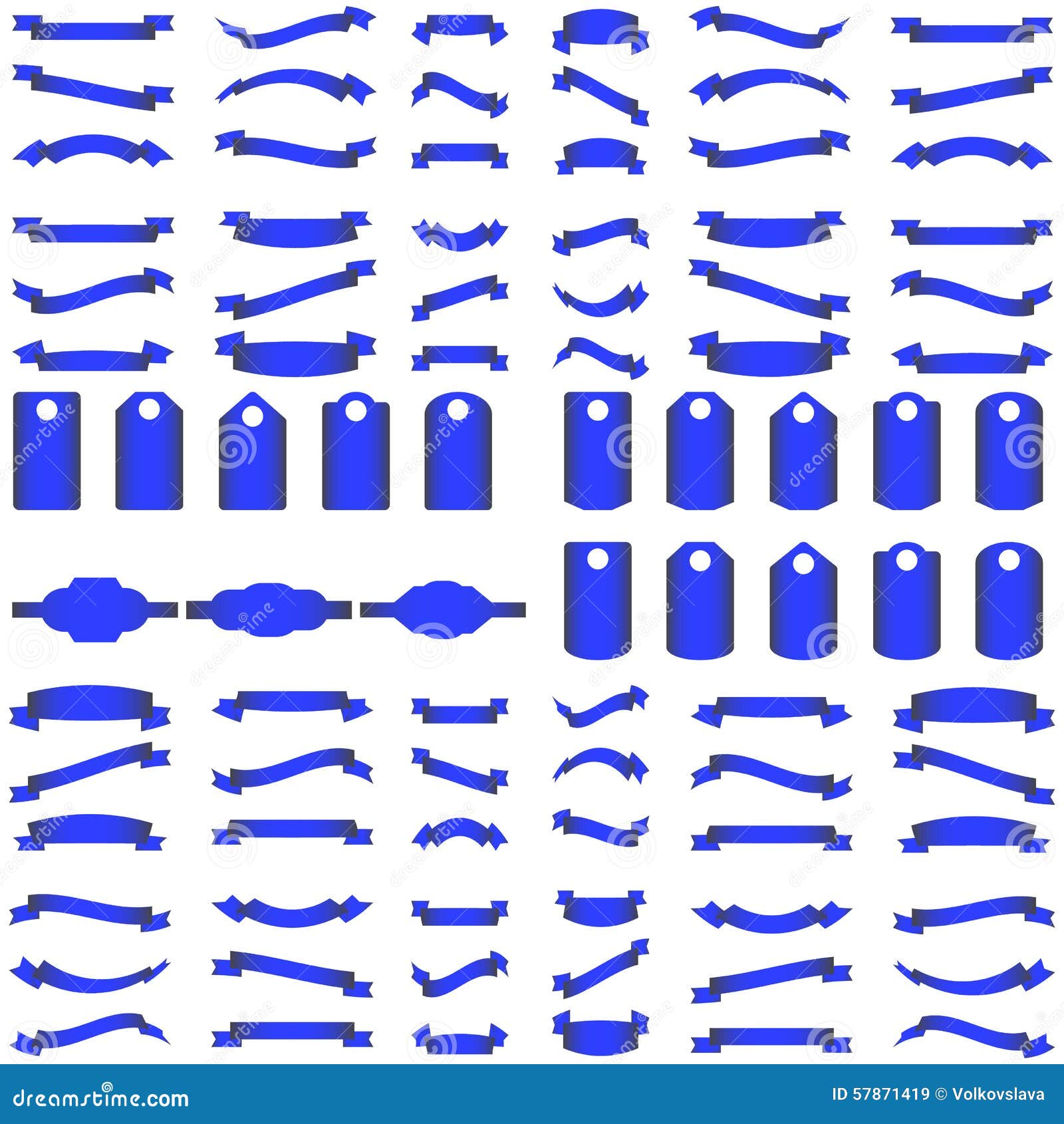 Set of Design Elements Banners Ribbons and Tag. Stock Vector ...