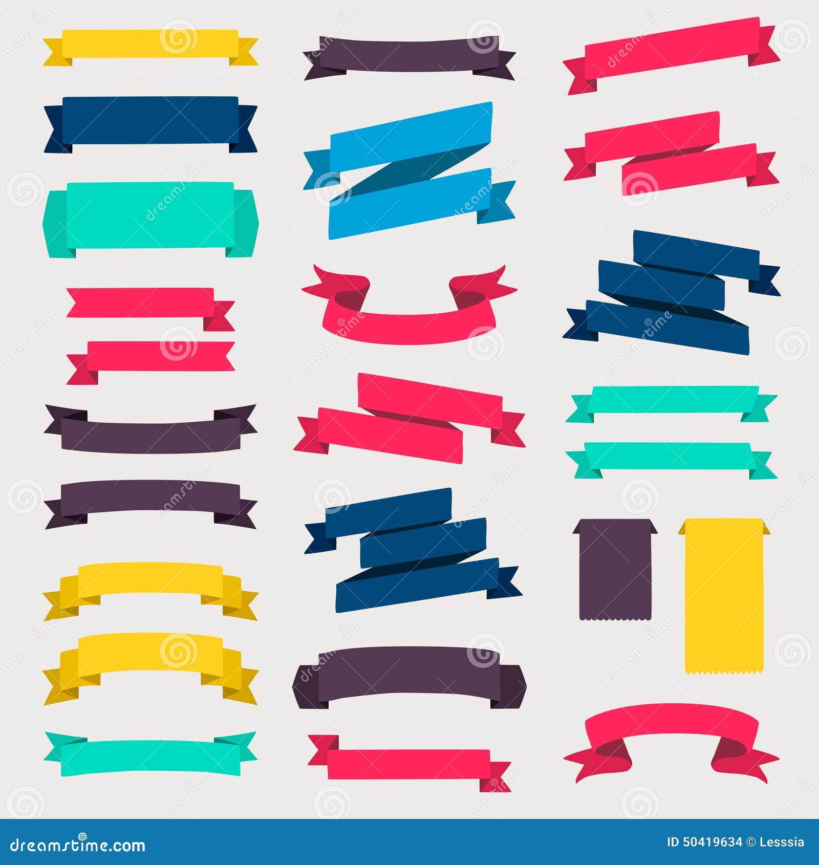 Set of Design Elements Banners Ribbons. Stock Vector - Illustration of ...