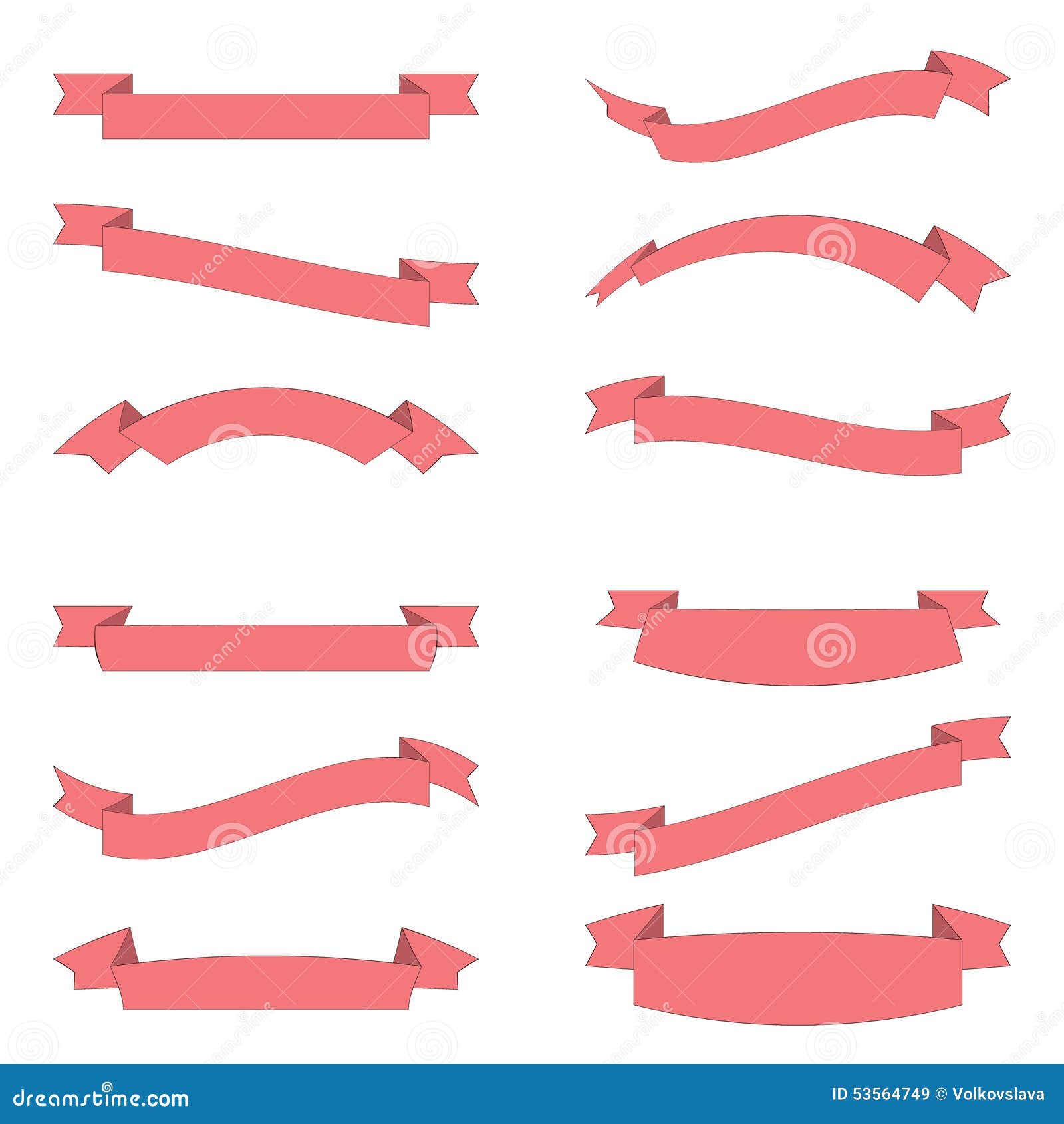 Set of Design Elements Banners Ribbons Stock Vector - Illustration of ...