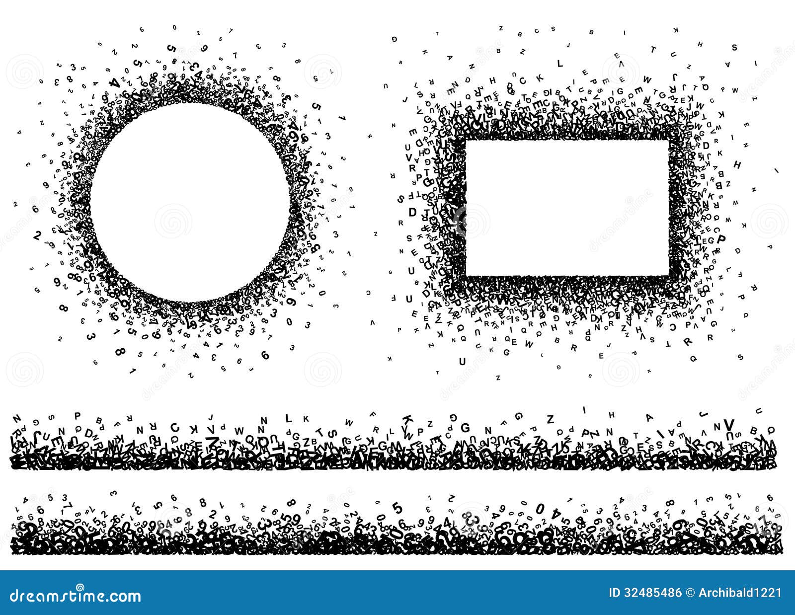 Letters Numbers Circle Border Stock Illustrations – 77 Letters Numbers ...