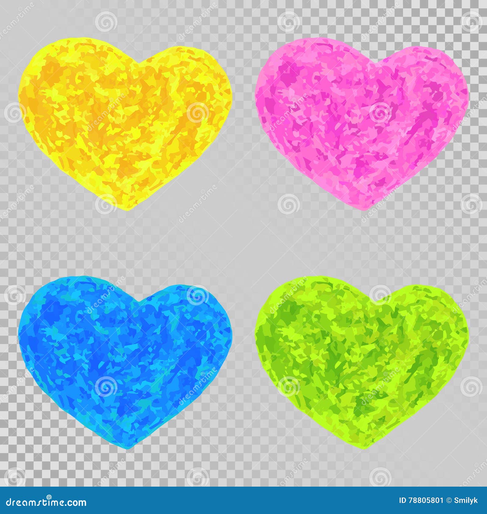 Set Design Elements Colorful Hearts Stock Vector - Illustration of ...