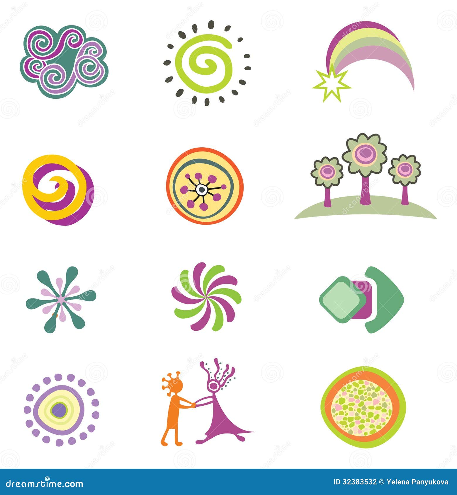 Set of design elements stock illustration. Illustration of people ...