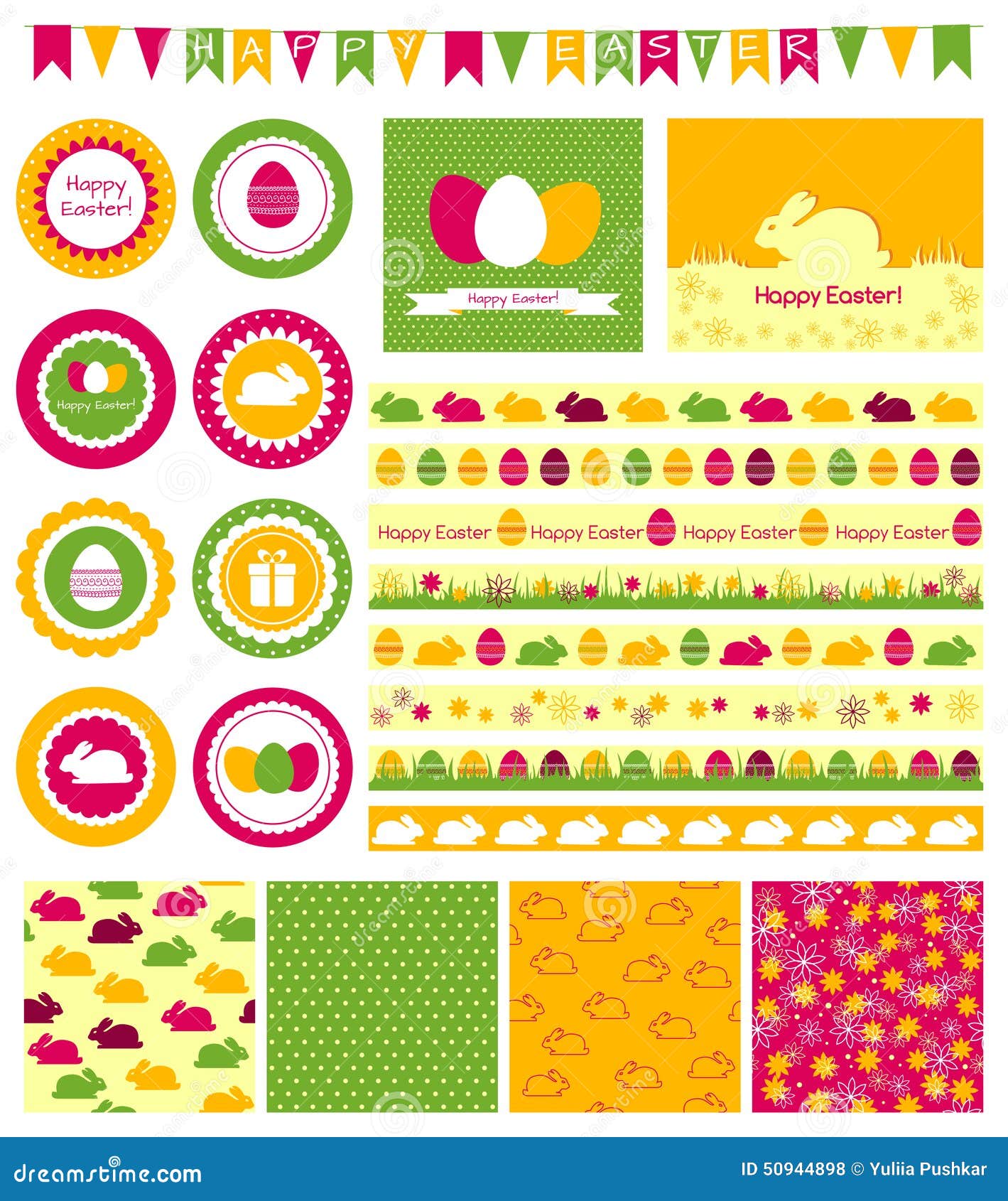 Set of Design Elements for Easter Stock Vector - Illustration of ...