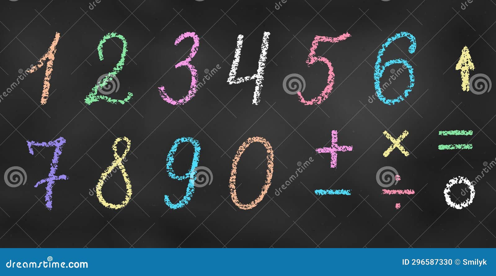 Set of Design Elements Handwritten Numbers of Different Colors Isolated ...
