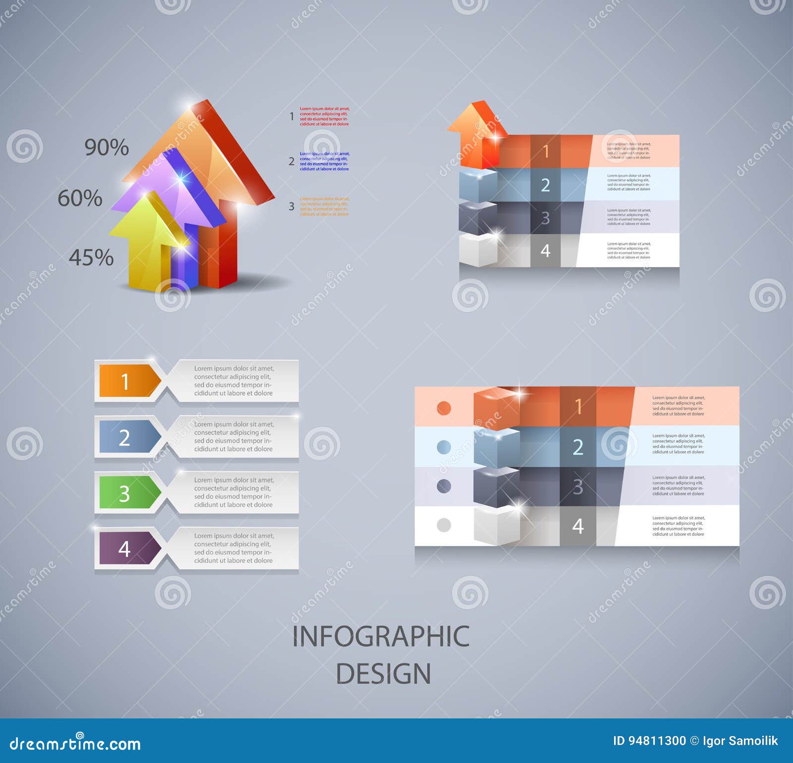 Set of Design Elements for Infographic or Presentation Stock Vector ...