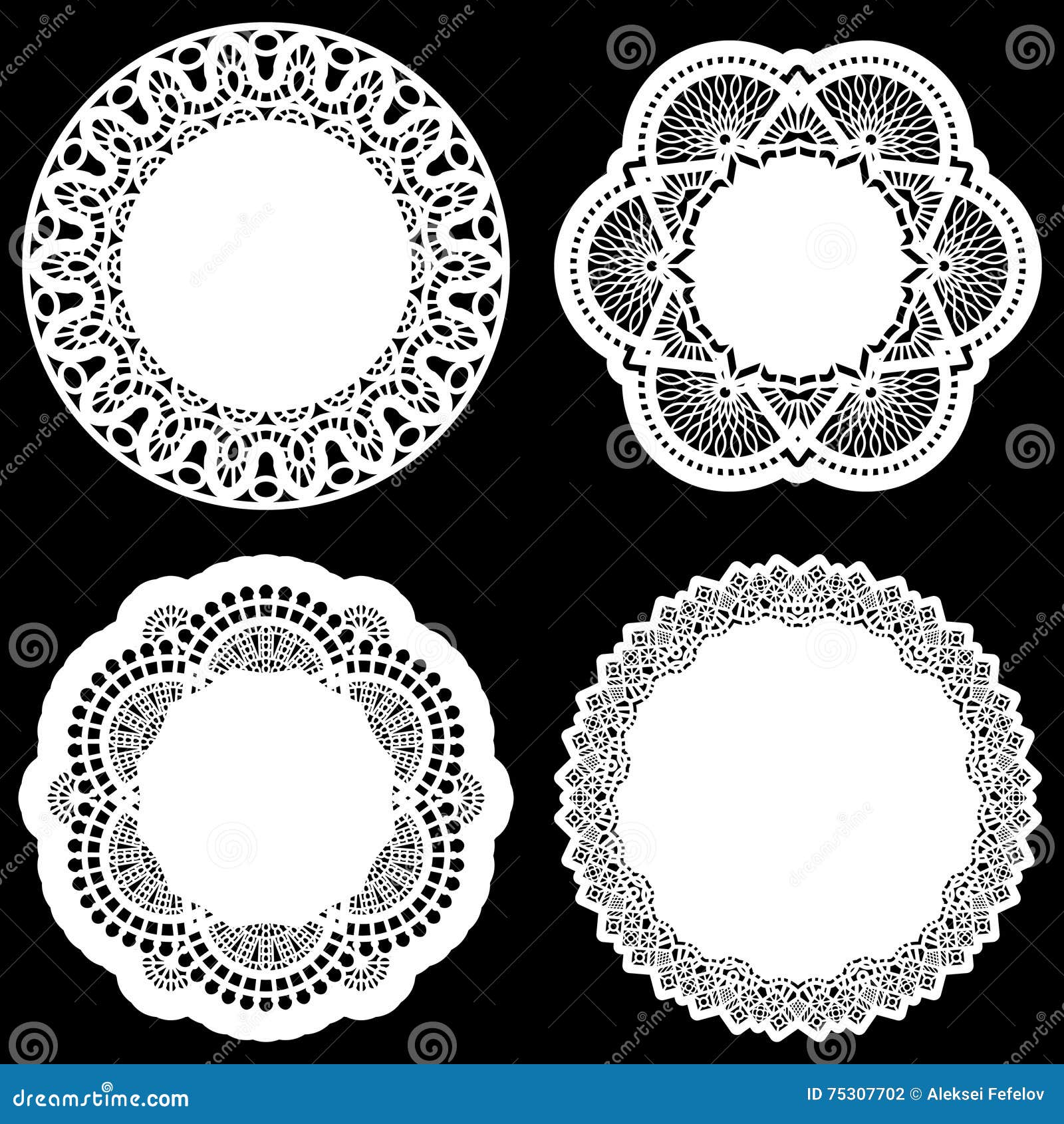 Set of Design Elements, Lace Round Paper Doily, Doily To Decorate the ...