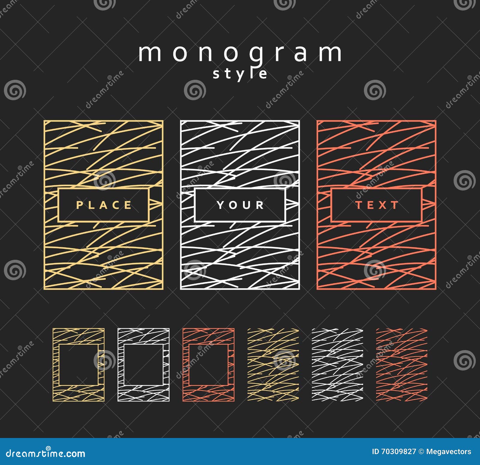 Set Design Elements. Monogram Labels, Frames, Packaging for Luxury ...
