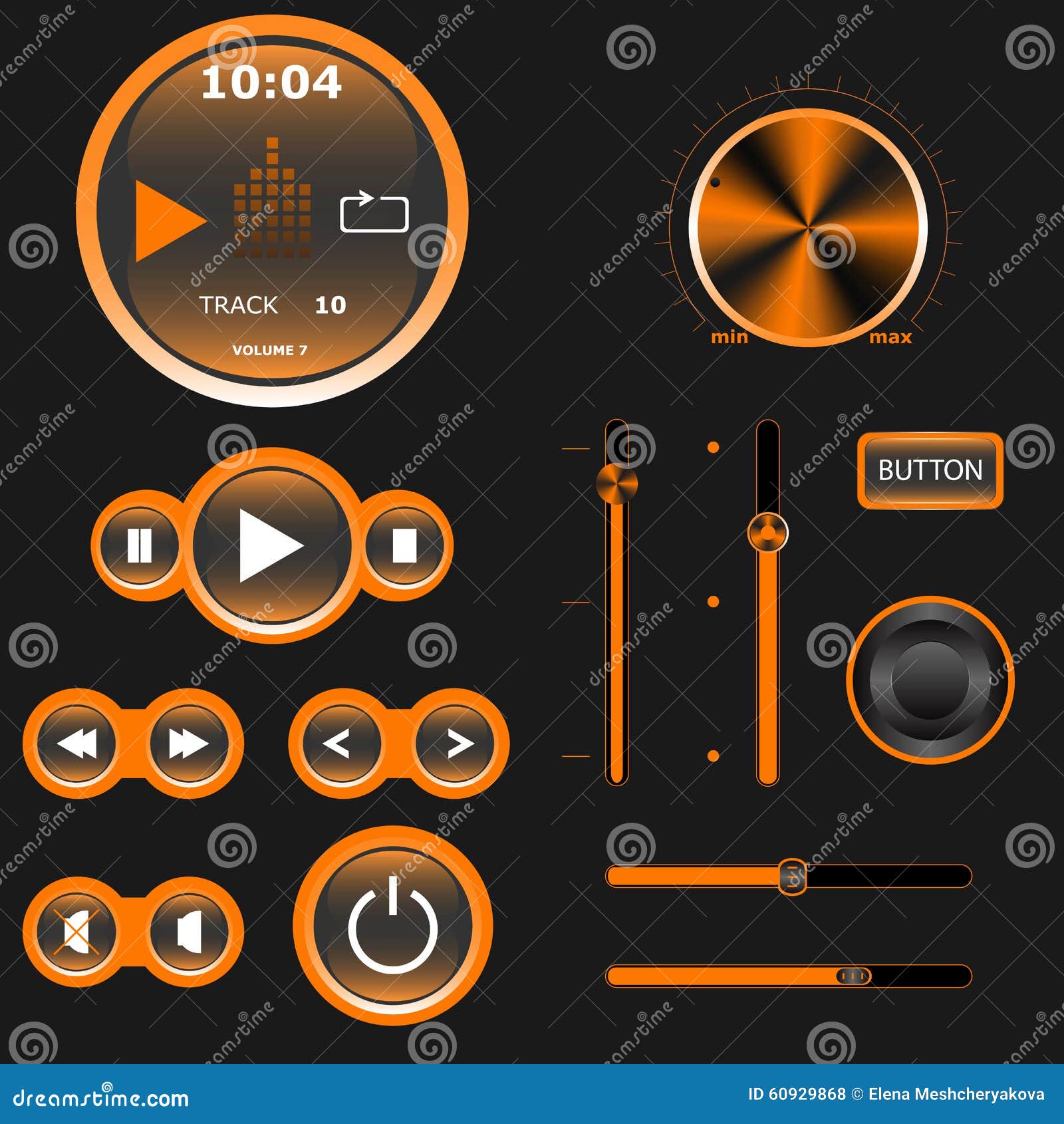 Set of Design Elements for the Music Player Stock Illustration ...