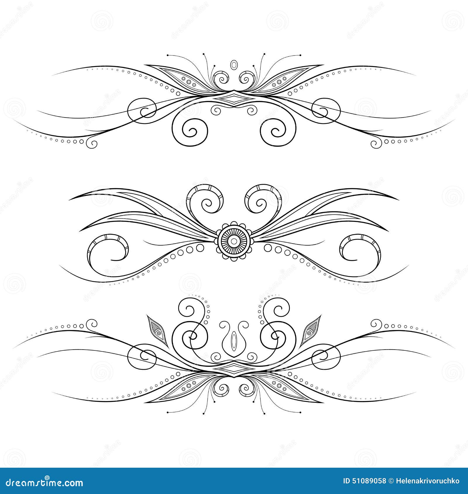 Set of Design Elements for Page Border Stock Vector - Illustration of ...
