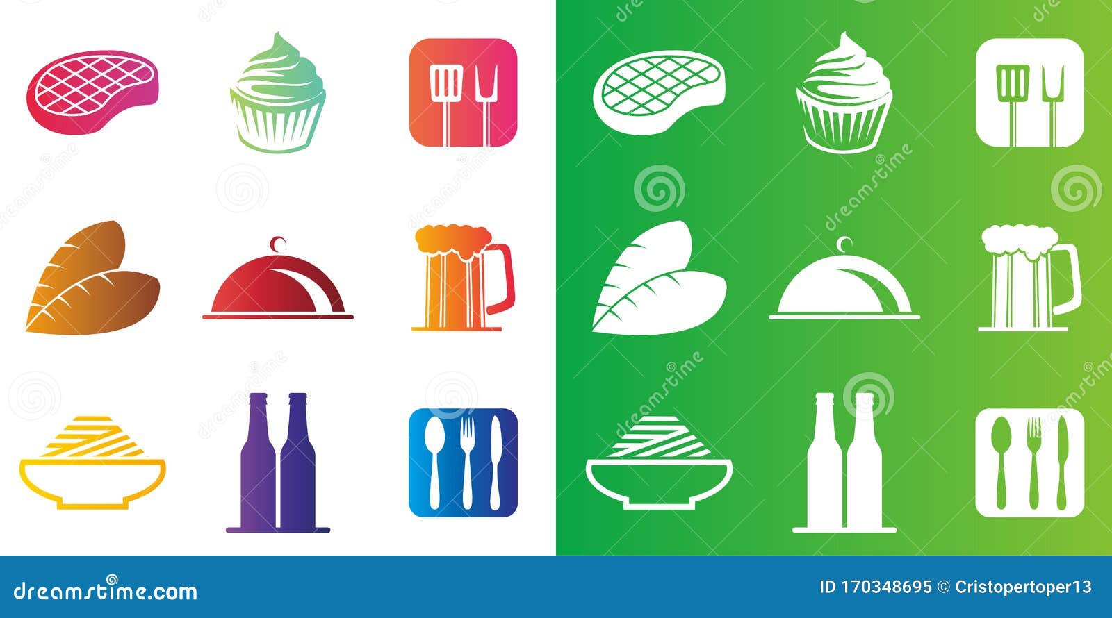 Set of Design Elements of Restaurant Cafe Vector Stock Vector ...