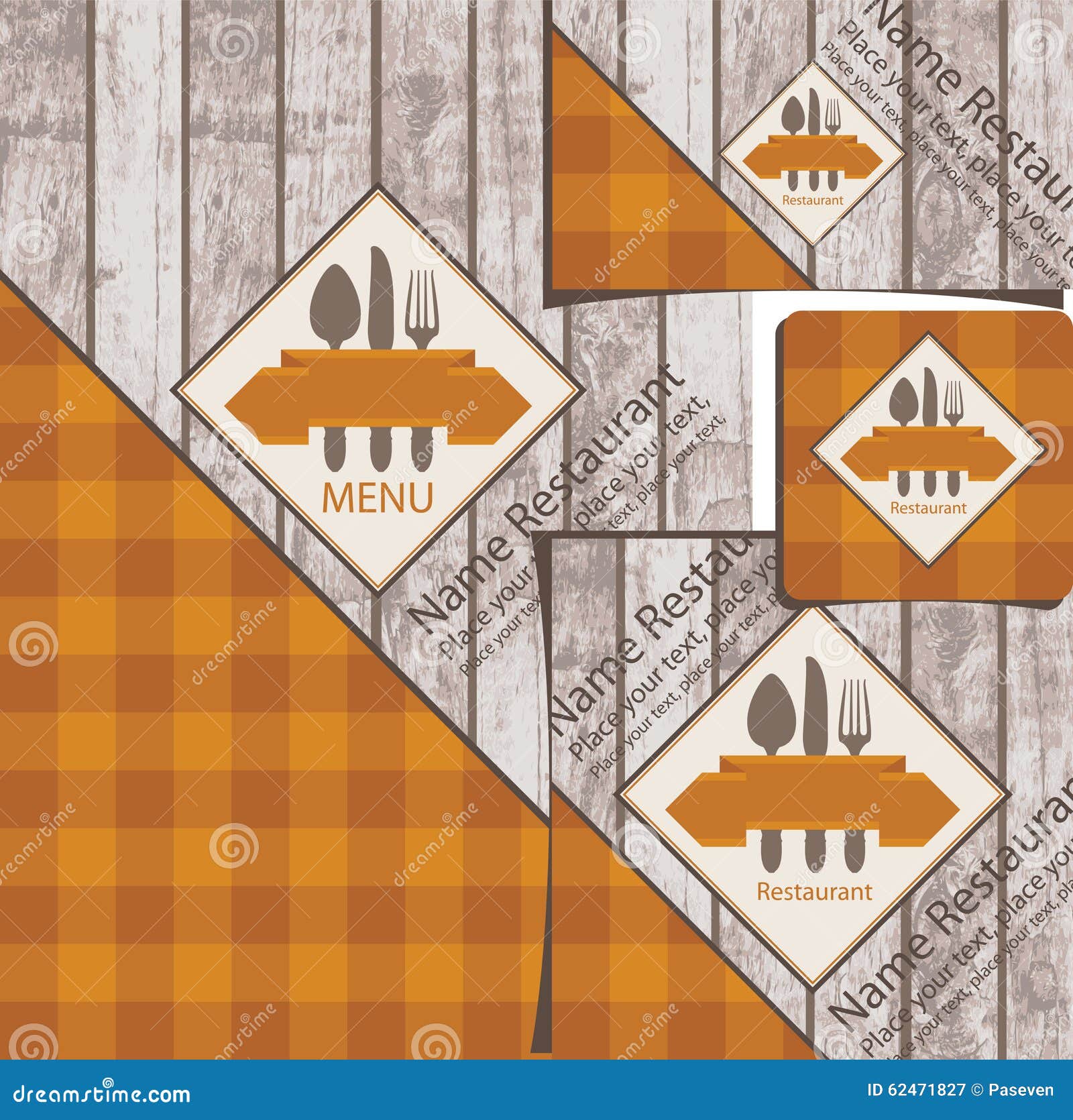 Set of Design Elements for the Restaurant Stock Vector - Illustration ...