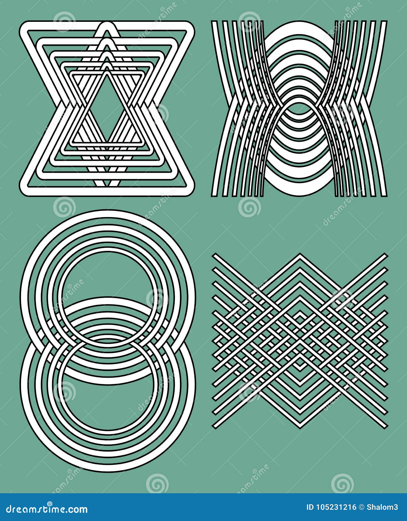 Set of Design Elements with Spatial Effect, 3d Unique Geometric Shapes ...