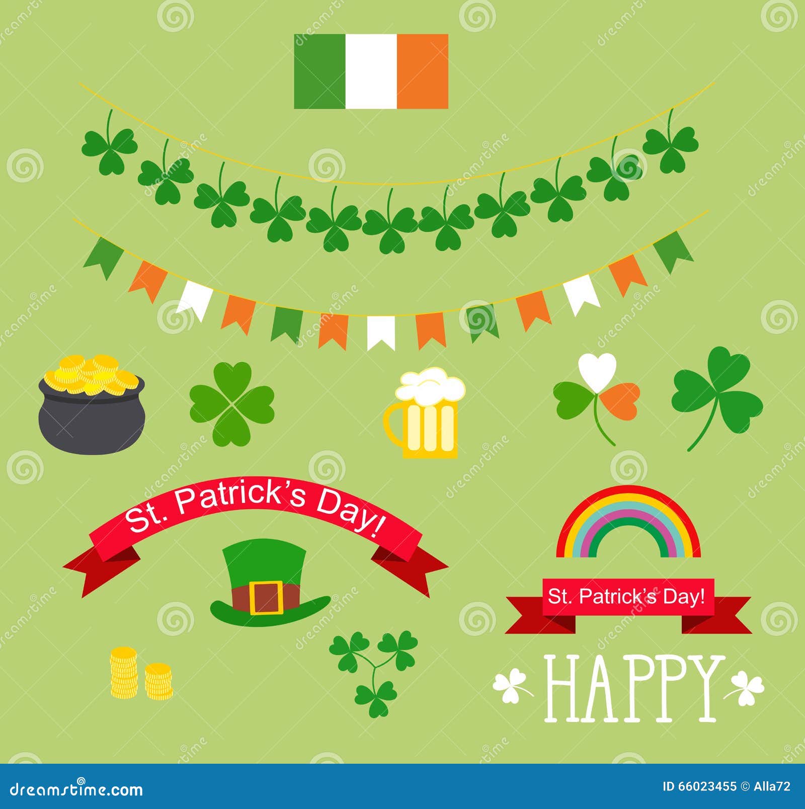 Set of Design Elements St. Patrick S Day Stock Vector - Illustration of ...