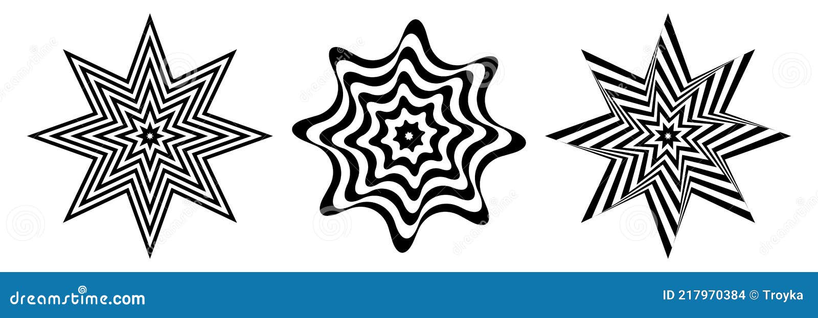 Set of Design Elements in Star Shape Stock Vector - Illustration of ...