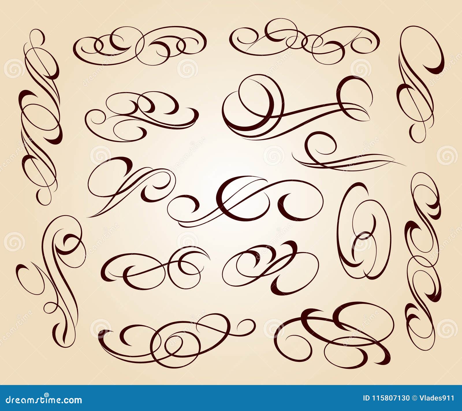 Set Design Elements. Vector Illustration.Brown Beige. Stock Vector ...