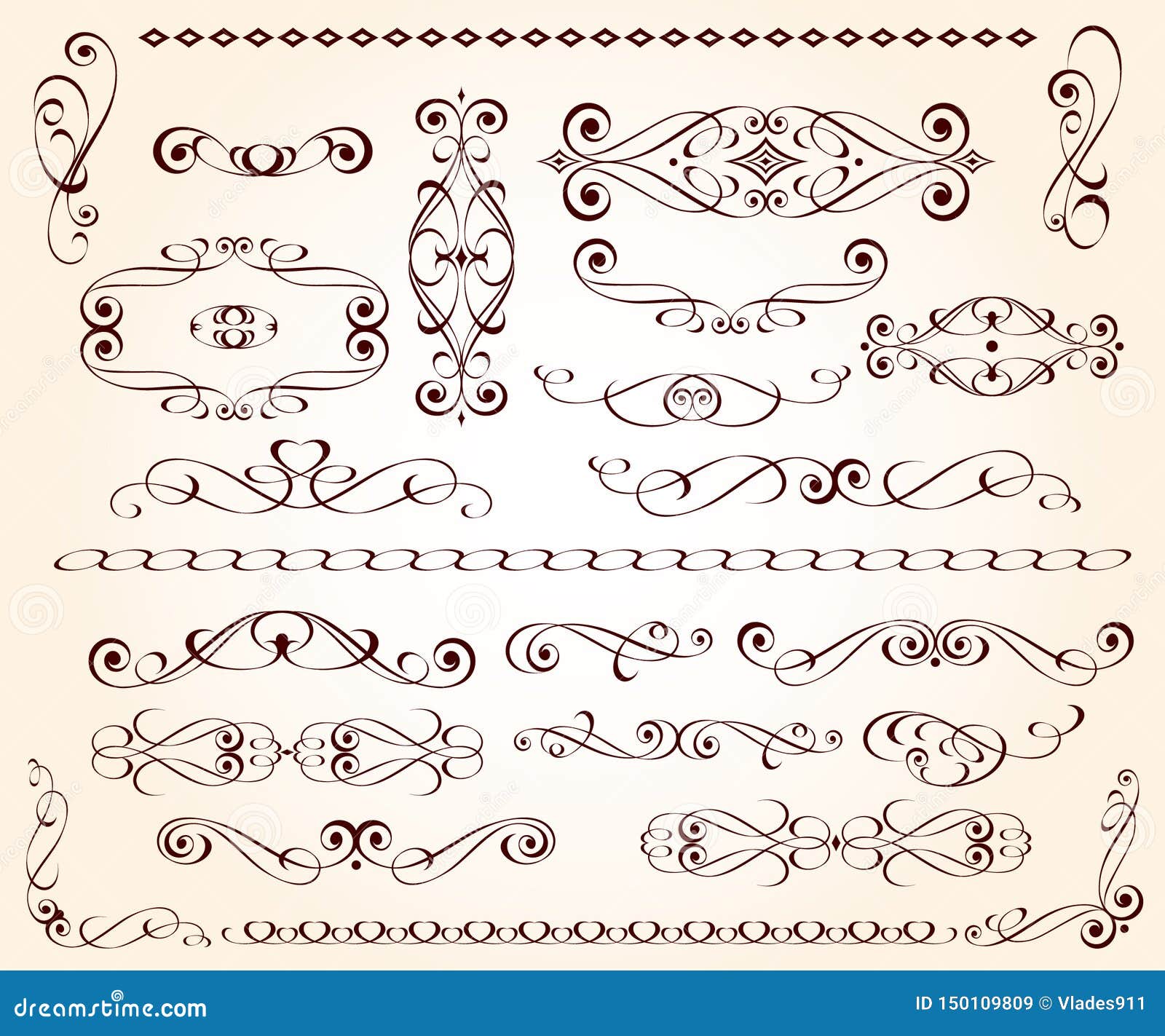 Set Design Elements. Vector Illustration.Brown Beige. Stock Vector ...