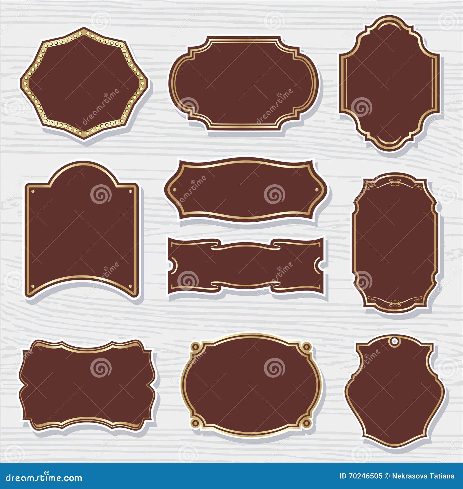 Set 2 of Design Elements Vector Sample Labels Shapes Stock Vector ...