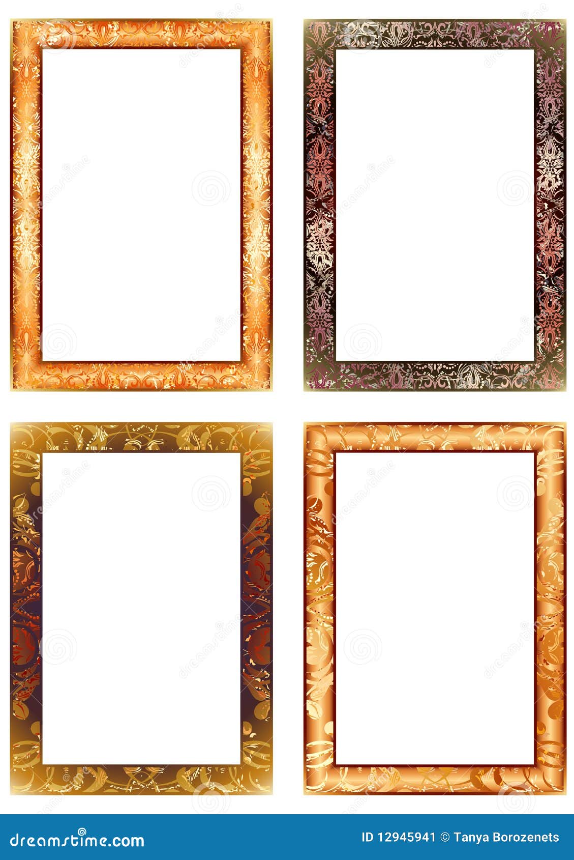 Set of design frames stock vector. Illustration of artistic - 12945941