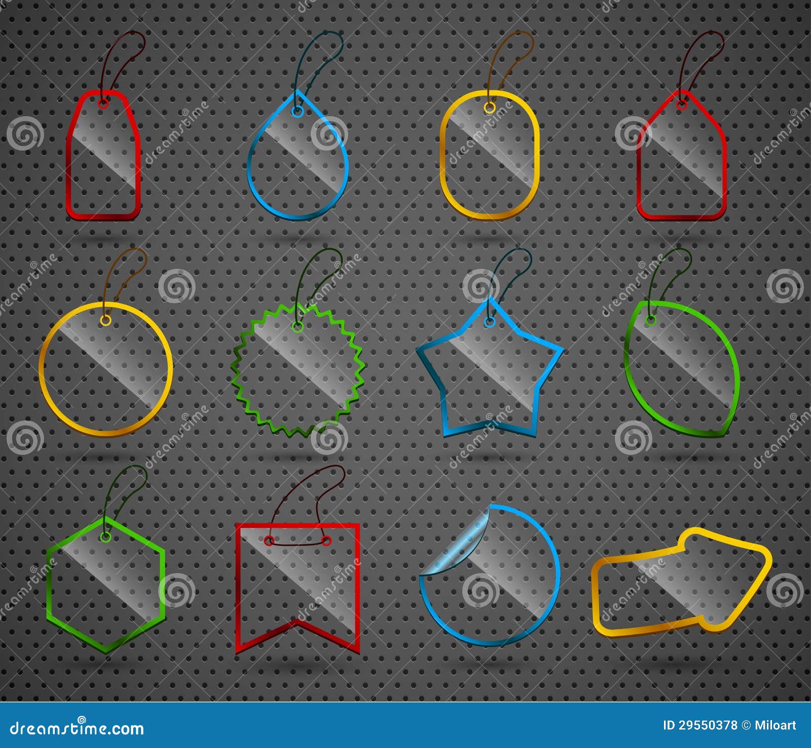 Set of Design Glass Elements. Stock Vector - Illustration of attach ...