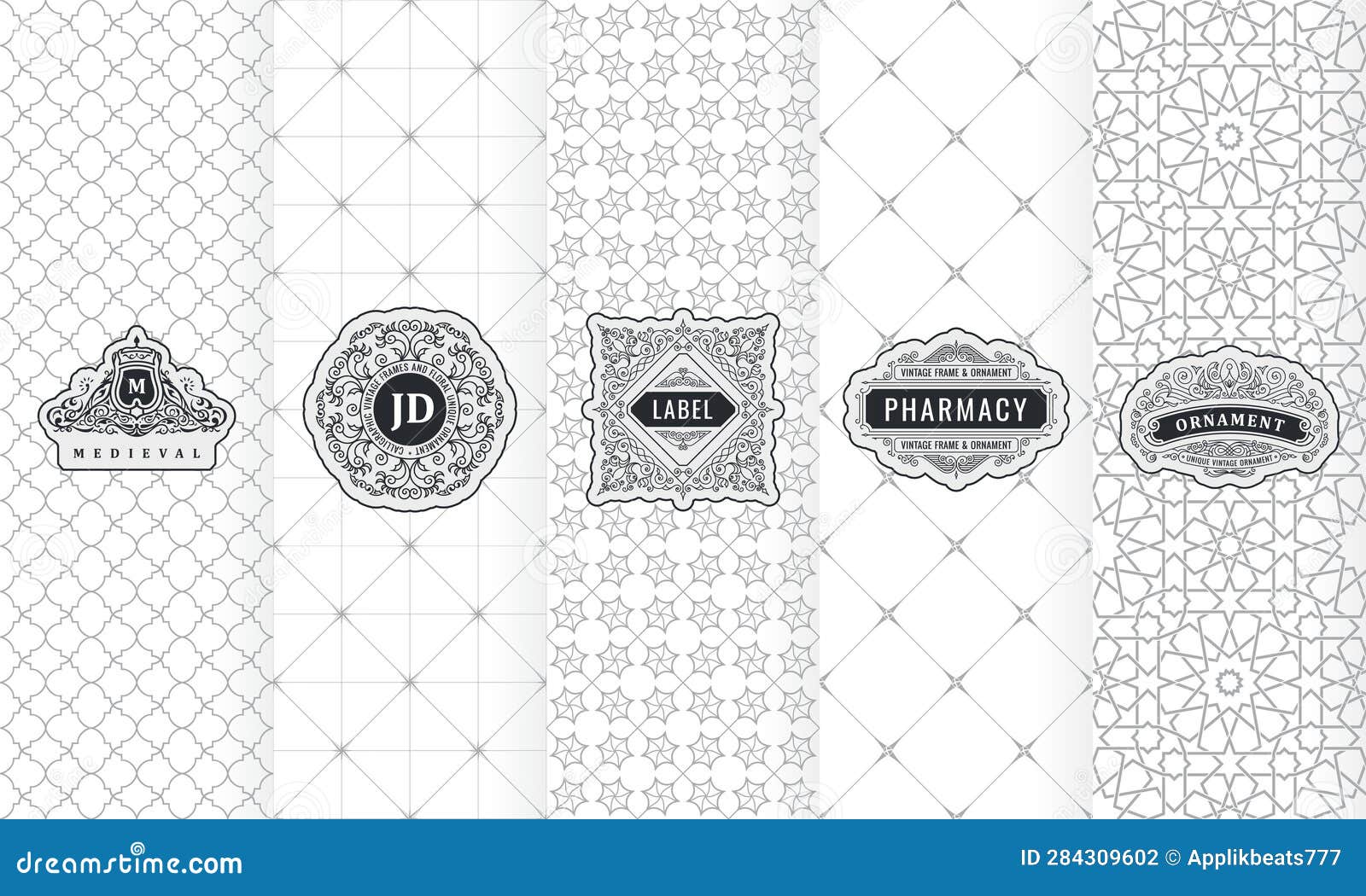 Set of Design Labels Logo and Frame Packaging Stock Vector ...
