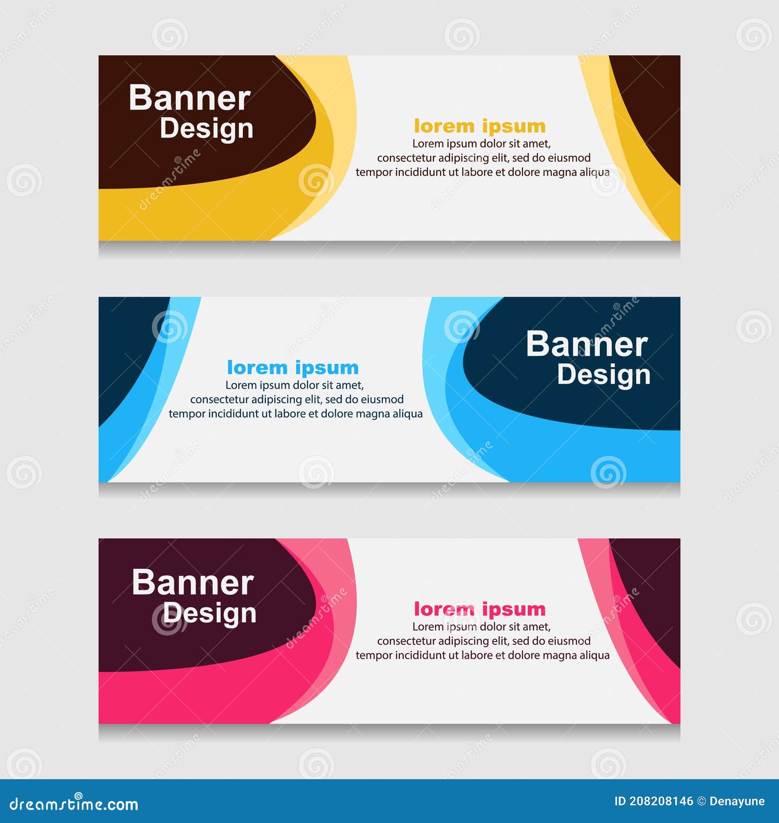 Set of Design Print Banner or Web Template. Can Be Used for Workflow ...