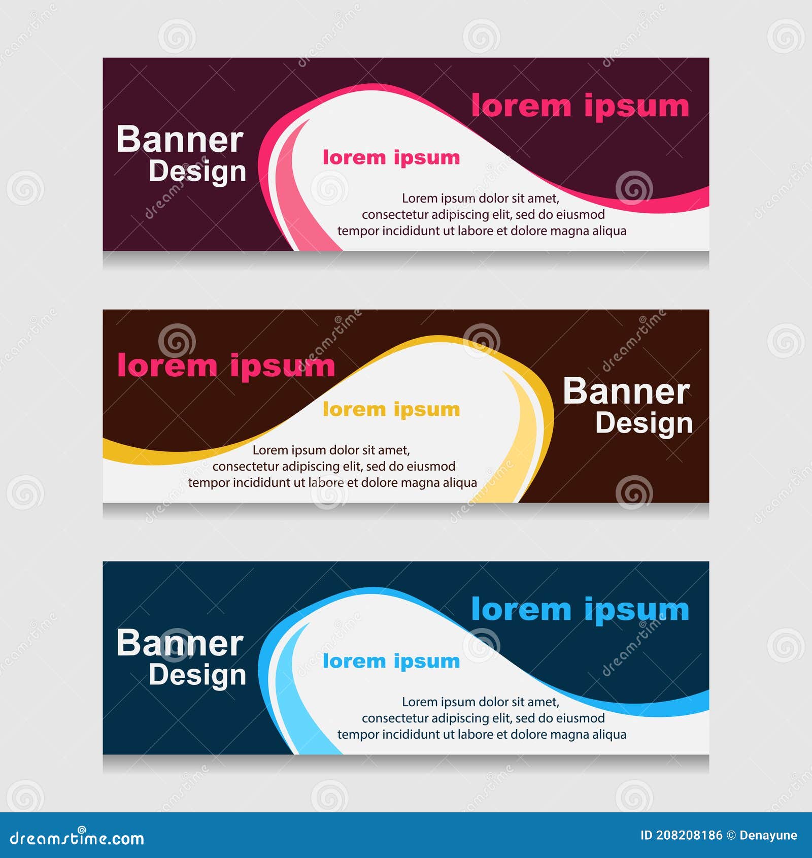 Set of Design Print Banner or Web Template. Can Be Used for Workflow ...