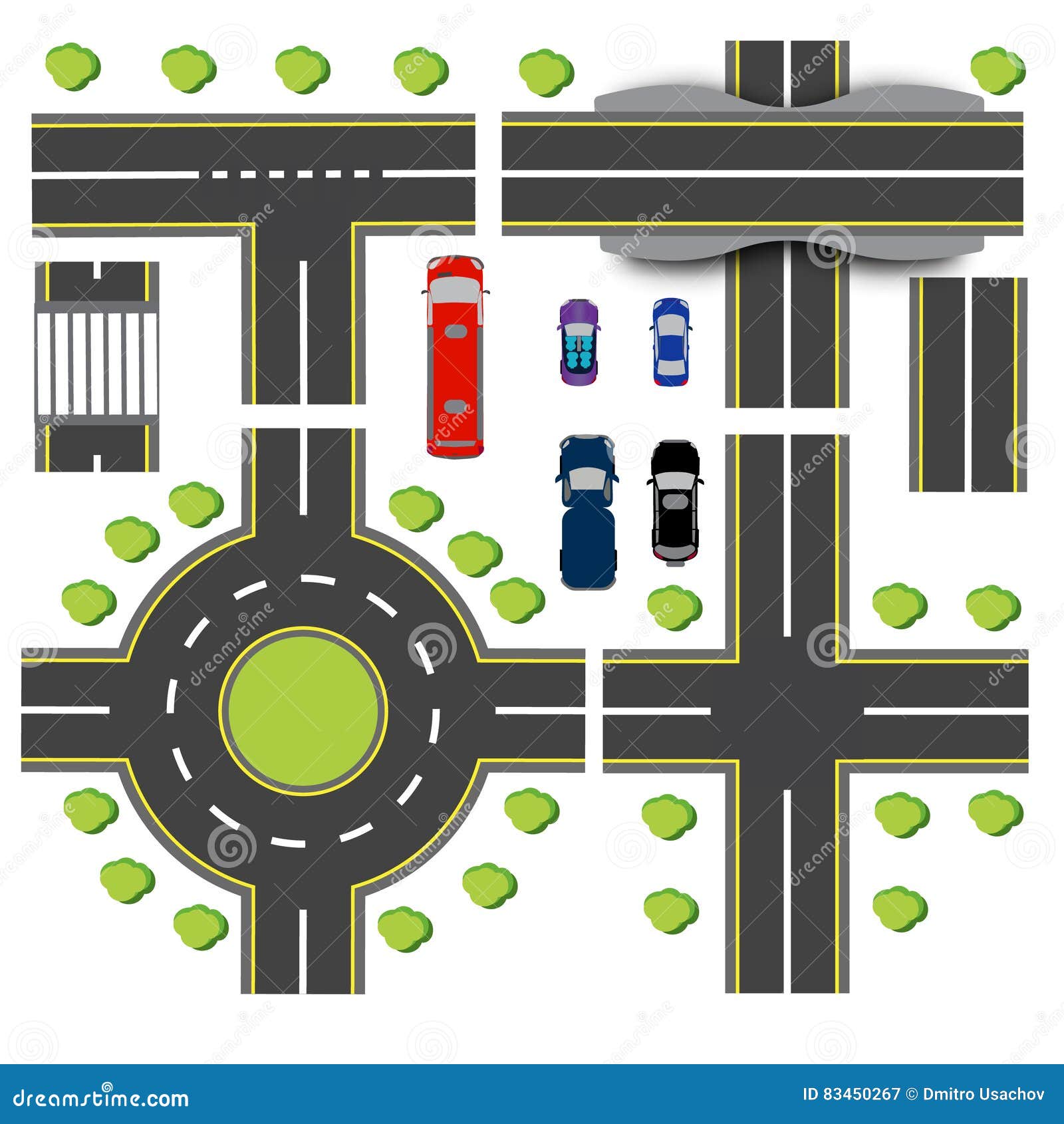 Set Design Of Transport Interchanges. Intersections Of Different ...