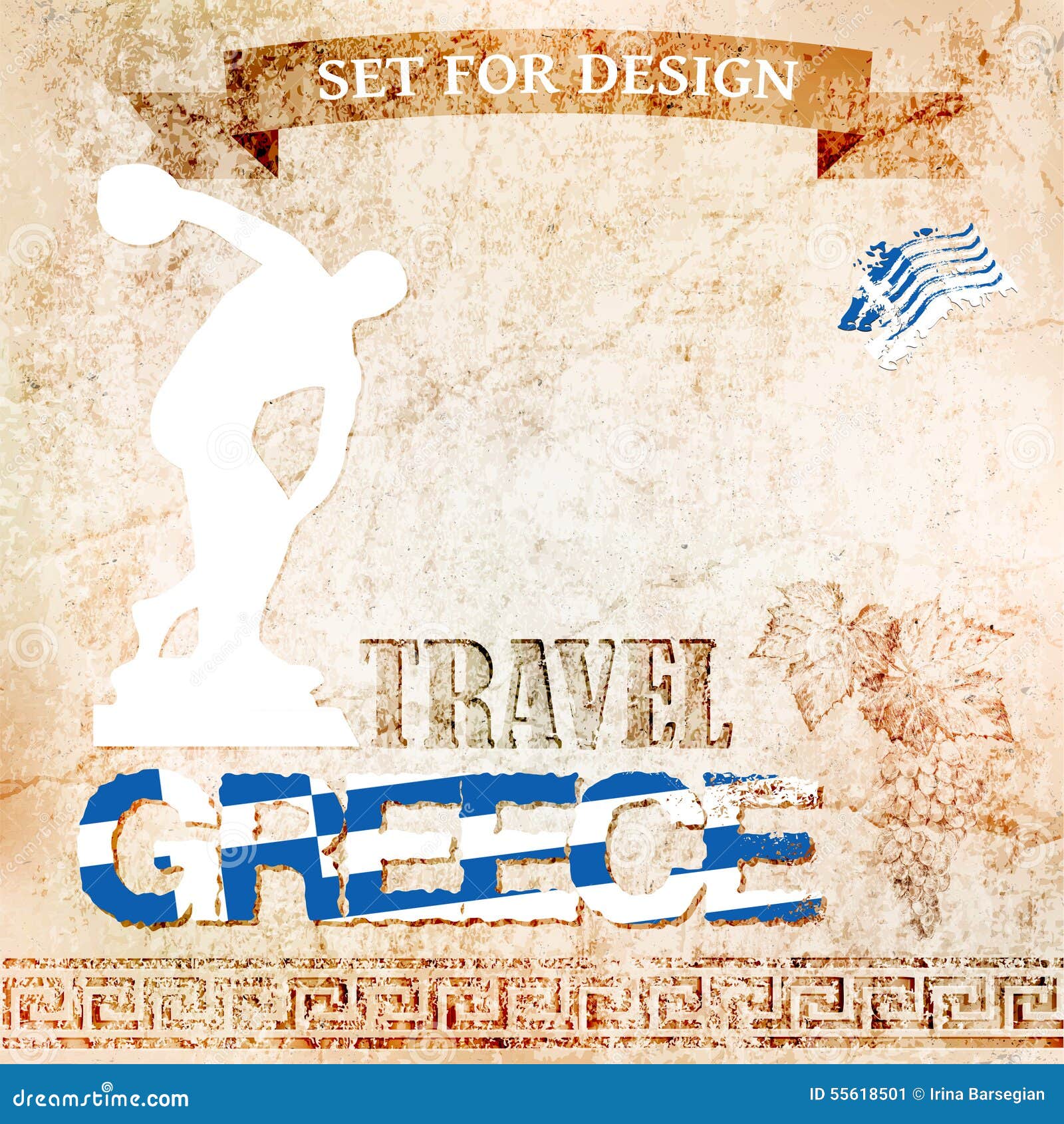 Set for Design Travel To Greece. Vector Illustration Stock Vector ...