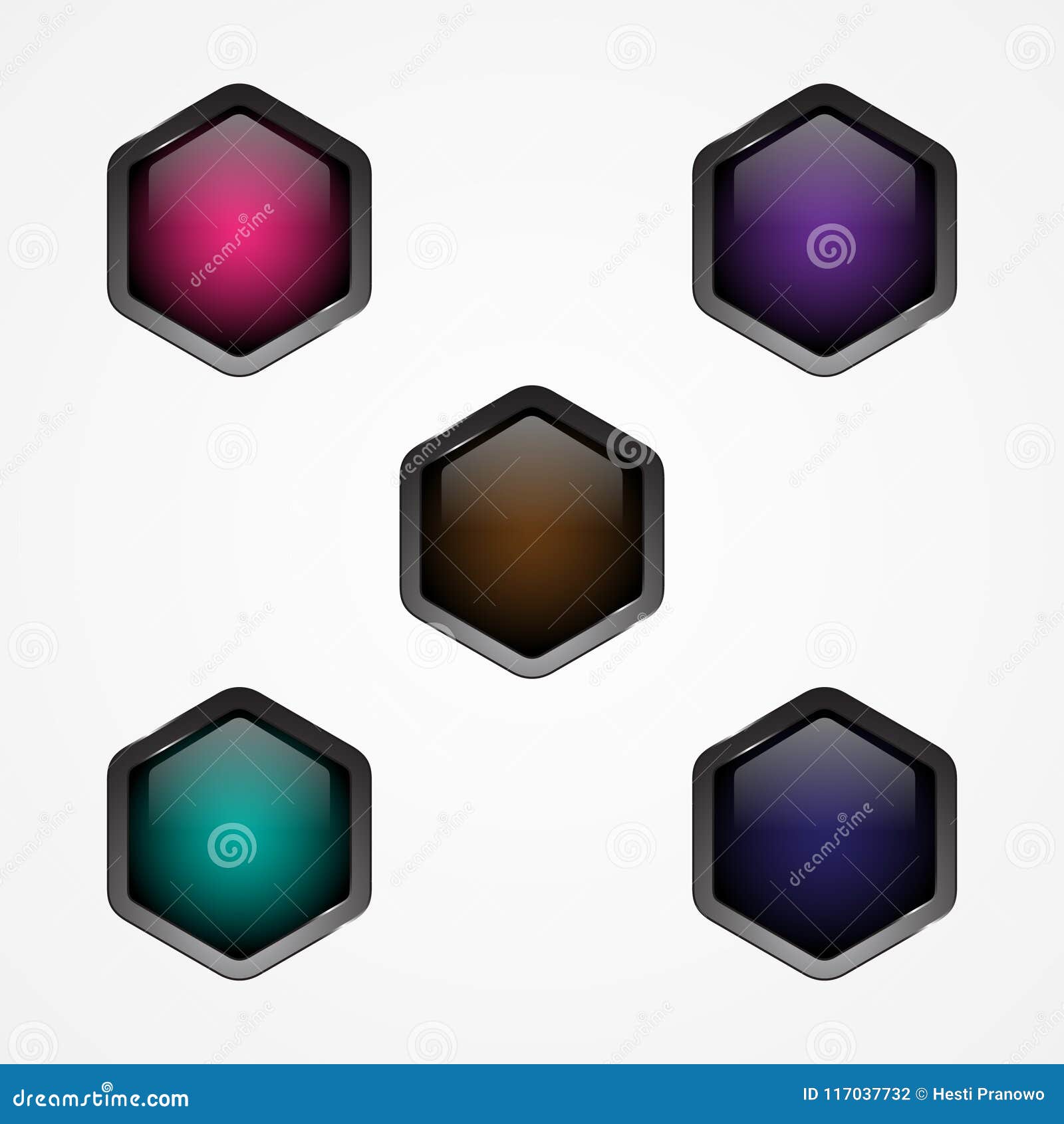 Set Design Vector Hexagon Button for Web Button Icon Stock Vector ...